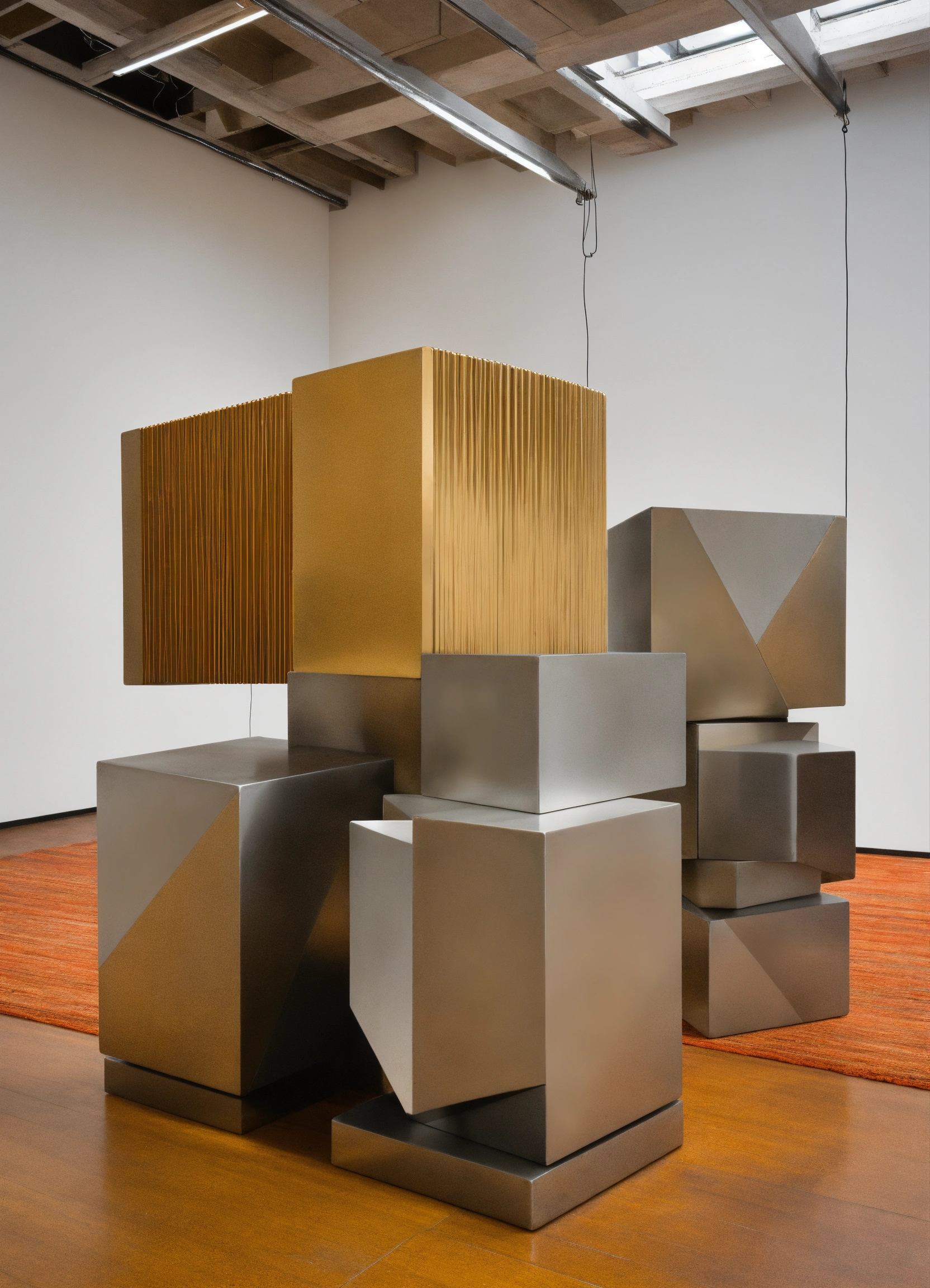 Lexica - The image showcases a modern, abstract sculpture primarily ...