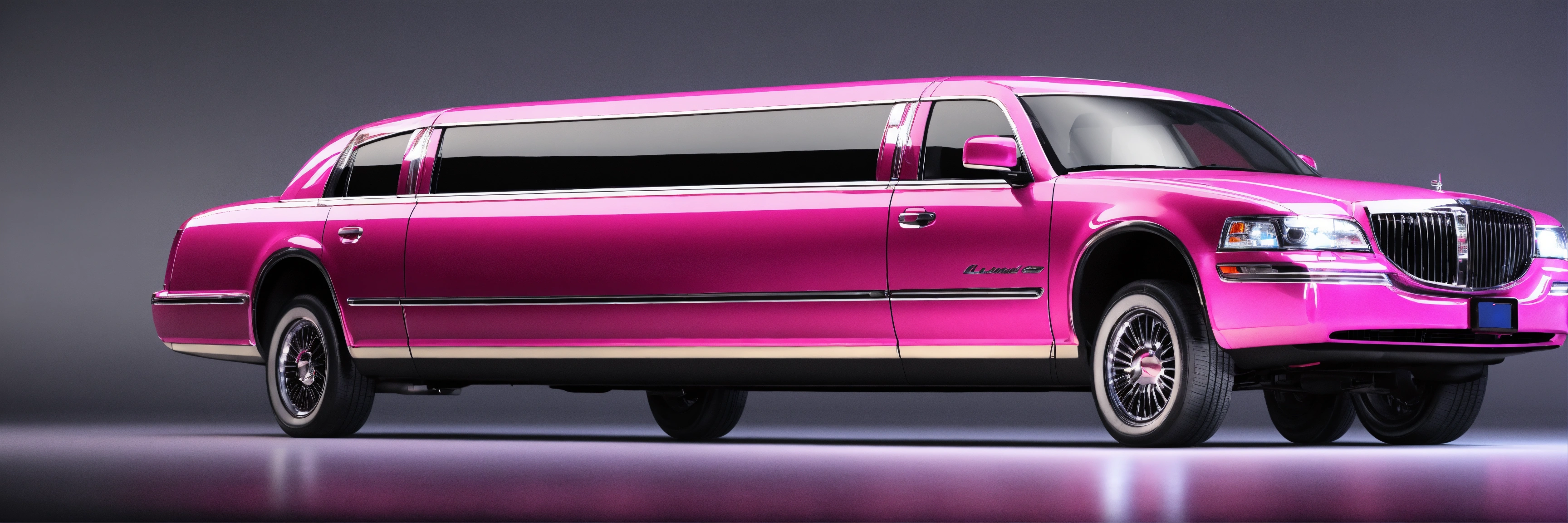 Lexica - Long pink limo, car rental, 3D, photo-realistic, 4K, high definition,