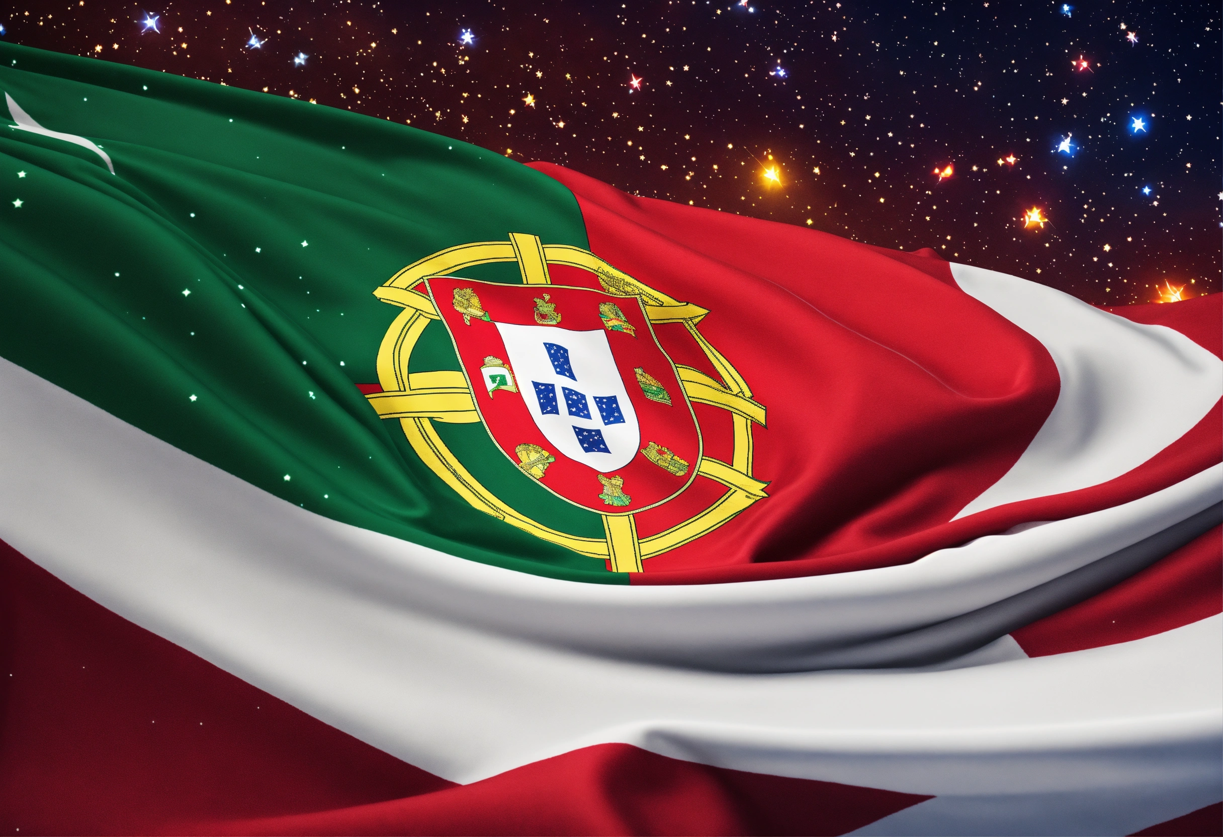 Lexica - Image of a blanket flying with the colors of the portugese ...