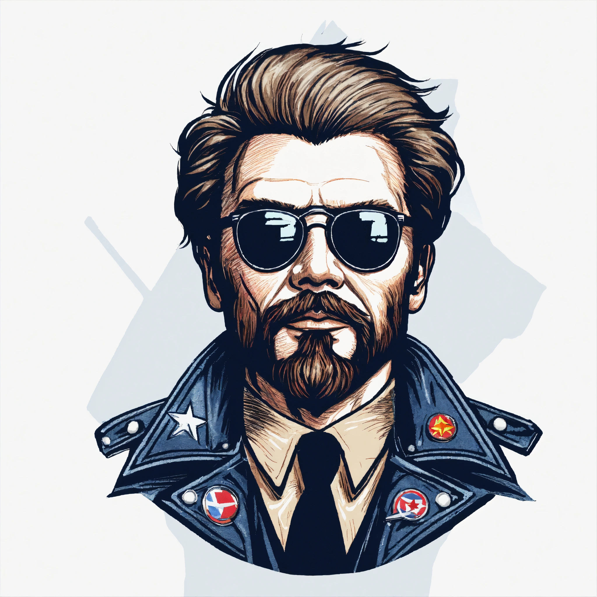 Lexica - Illustration of a cool Lenin in a rocker avatar, donning ...