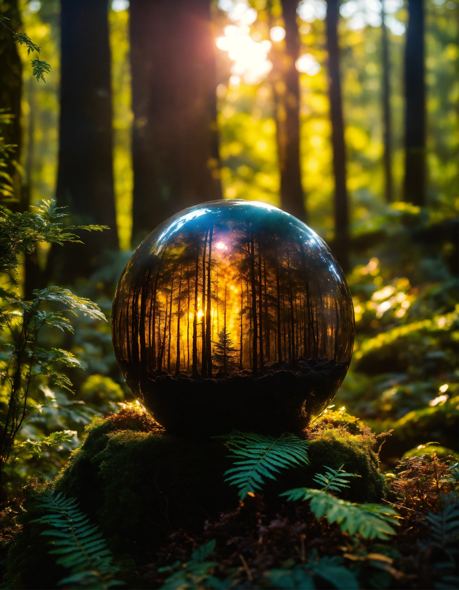 Lexica - Glowing Obsidian cuneiform in an ethereal glass orb in a ...