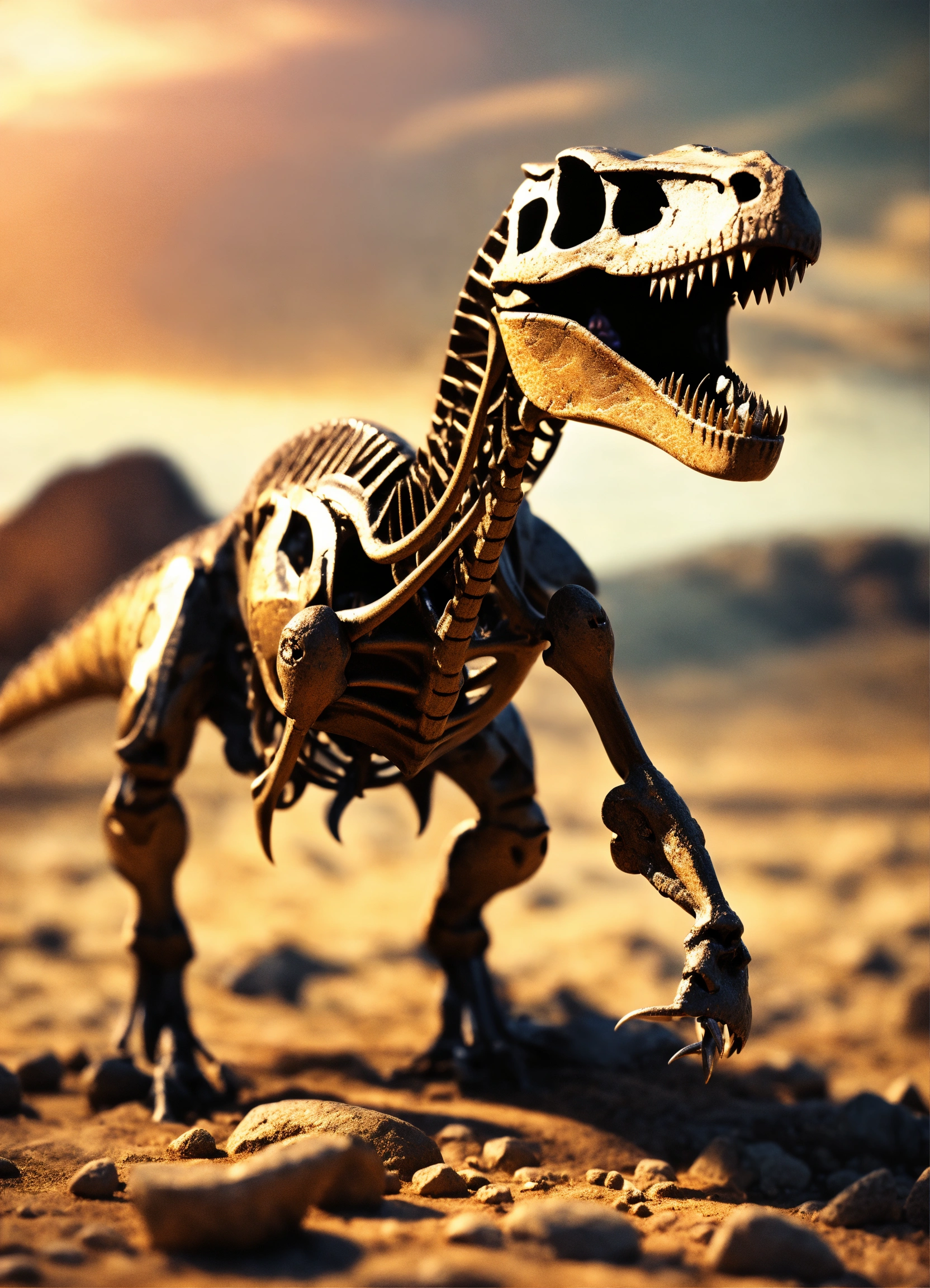 Lexica - An engrave death skeleton of a tyrannosaur dinosaur in flat ...