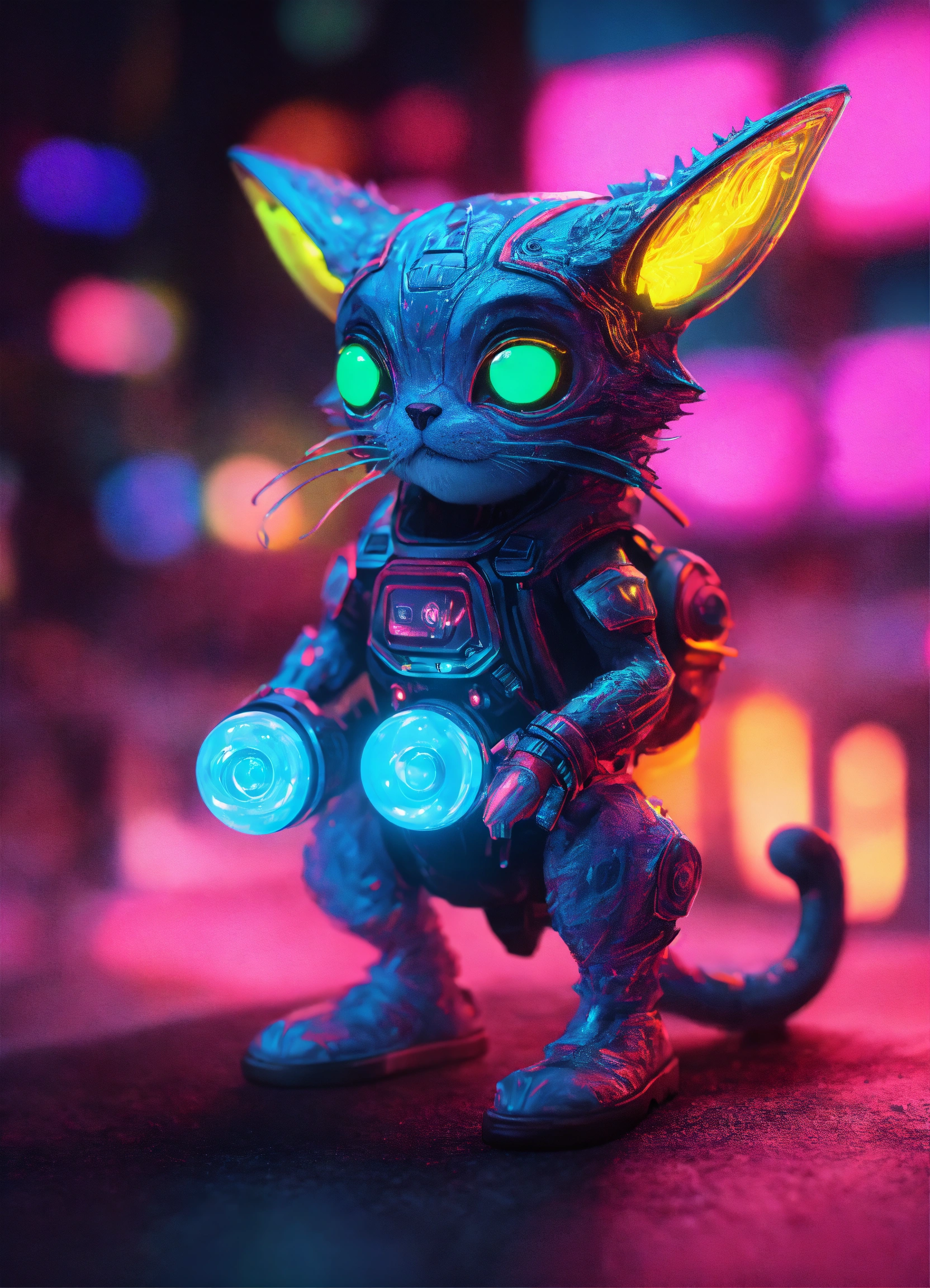 Lexica - Gelly cute adorable alien monster, full-body, neon glow ...