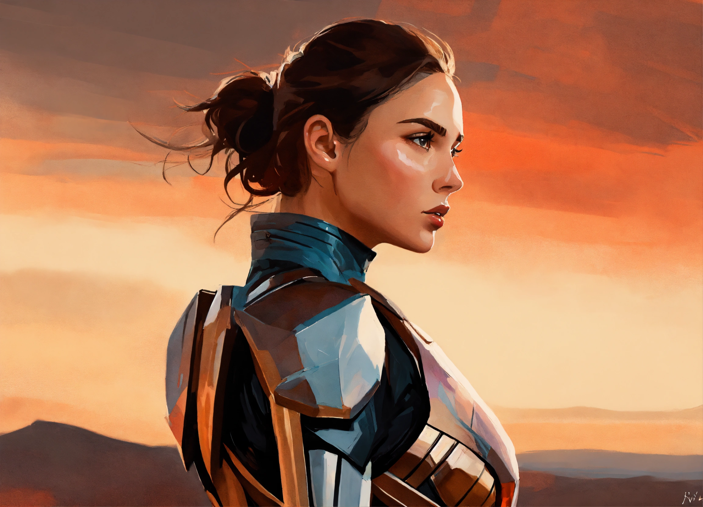 Lexica - Minimalist painting of sci - fi character, gal gadot, design ...