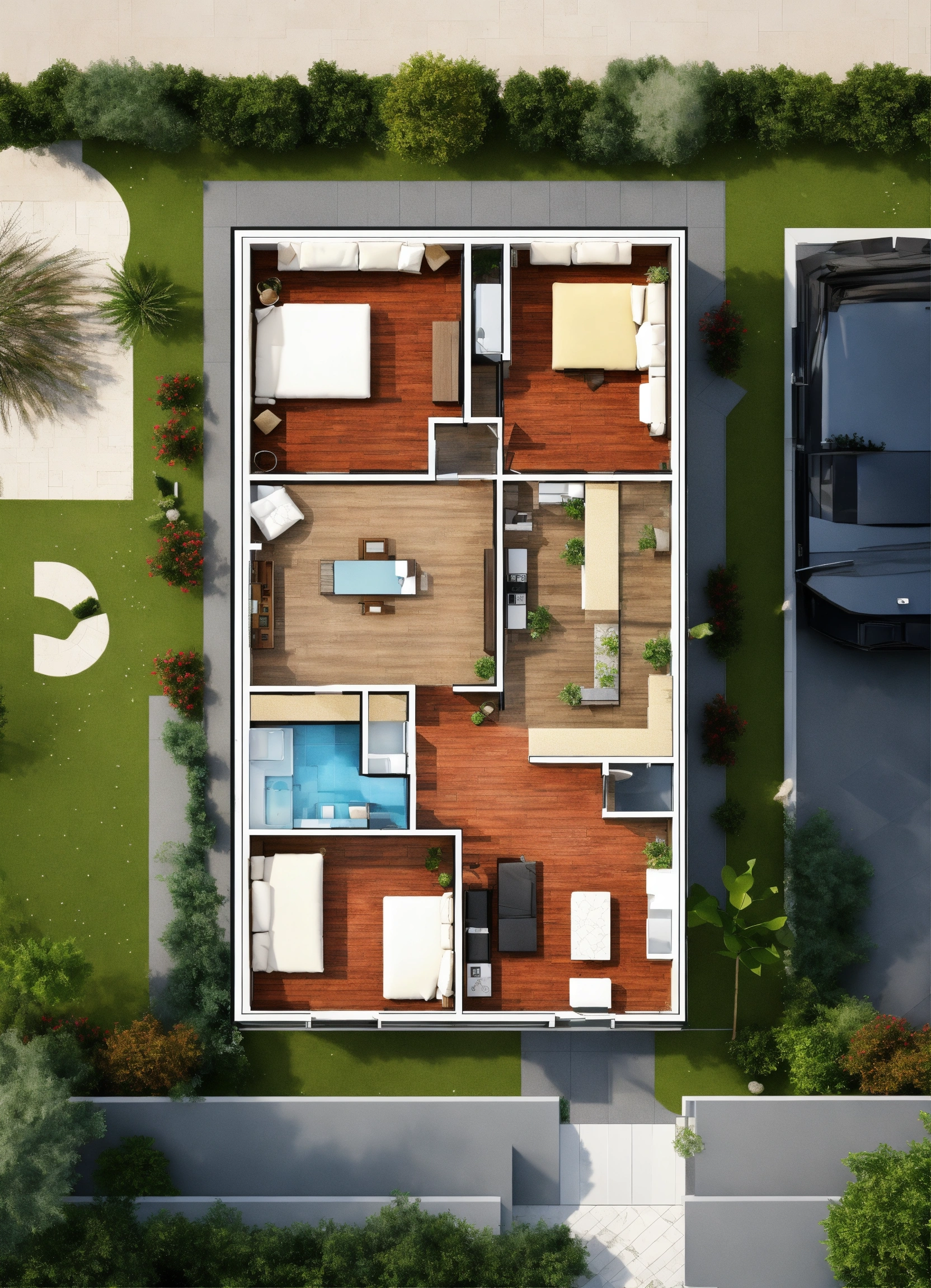 Lexica - A house of 135 square meters, 3 rooms and a living room, the ...