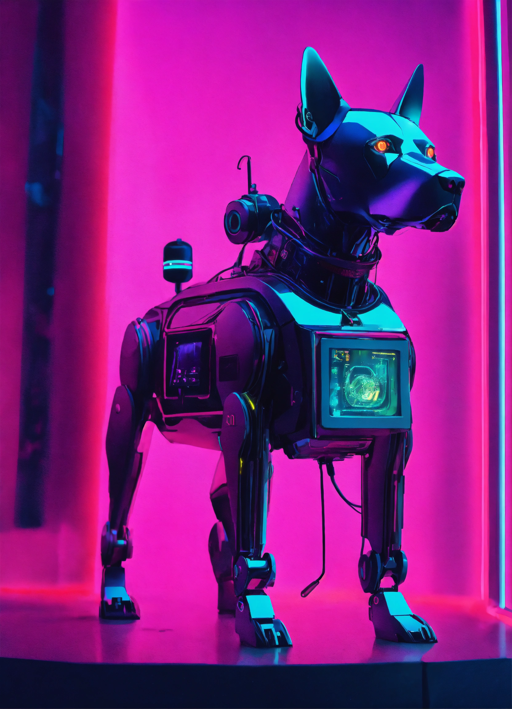 Lexica - In the style of surrealism, fine details. Robotic dog butler ...