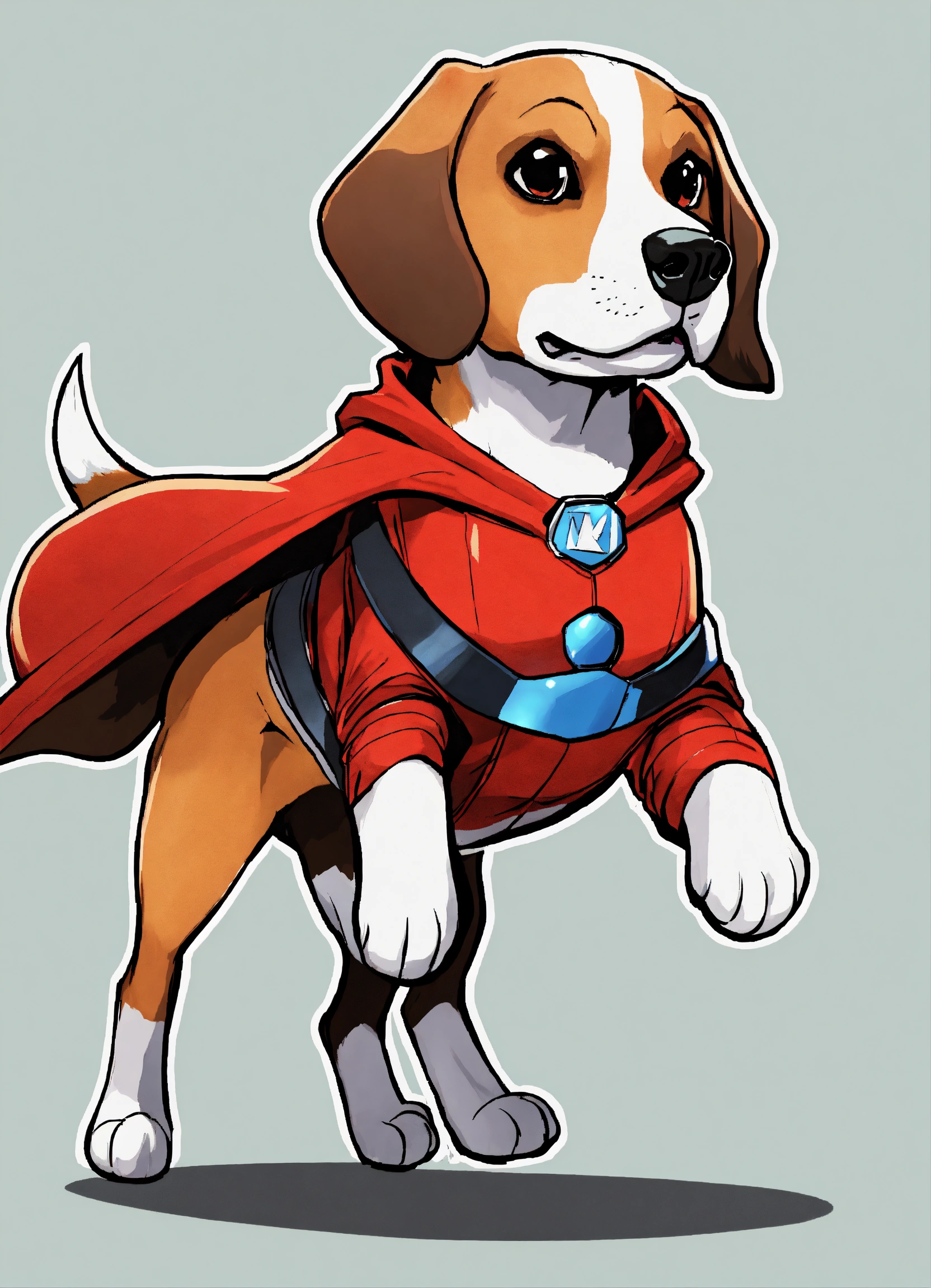 Lexica - I would like a manga style cartoon of a beagle super hero with ...