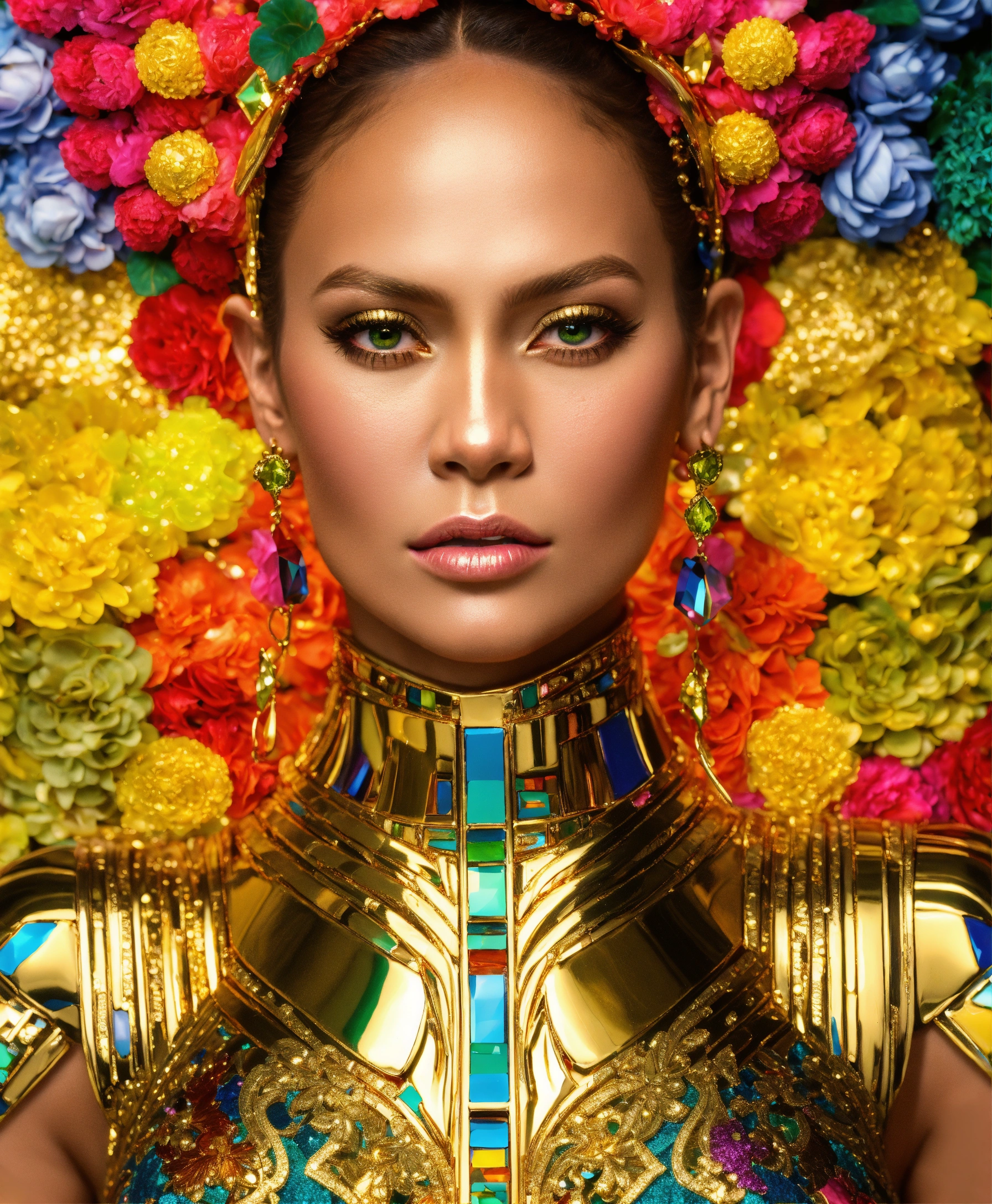 Lexica - Futuristic beautiful photogenic Jennifer Lopez painted ...