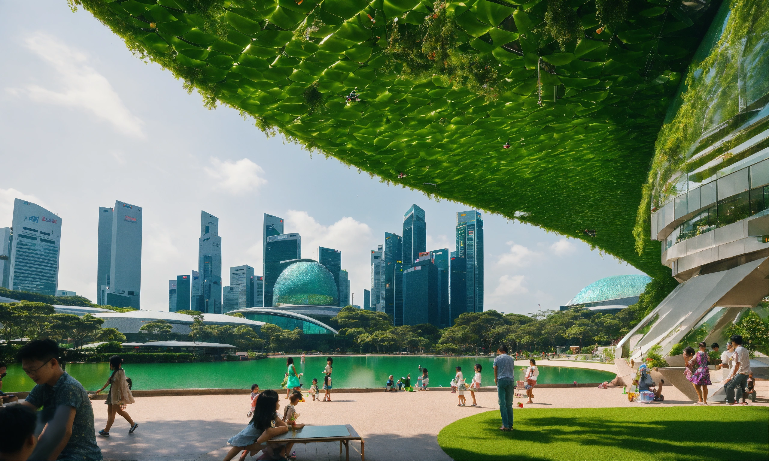 Lexica - Midday, Ultra-realistic, wide-angle shot of a technologically ...