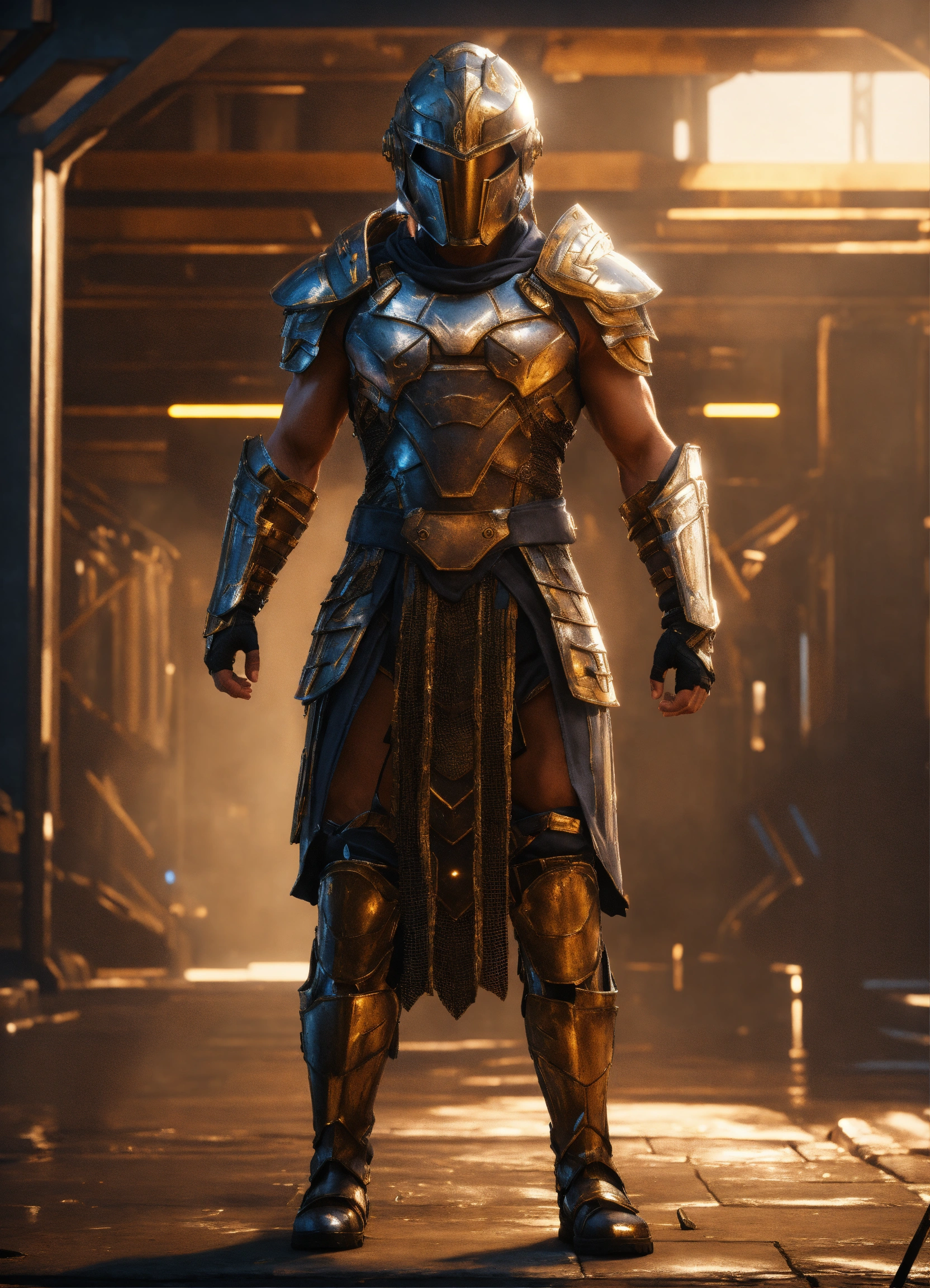 Lexica - Full body of a sci fi gladiator, male, slender body ...