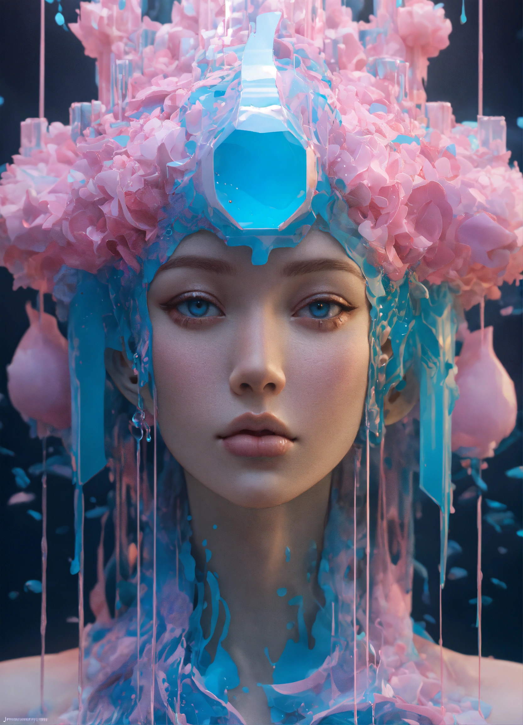 Lexica - Epic 3 d abstract sculpture, perlin mesh liquid headdress, 2 0 ...