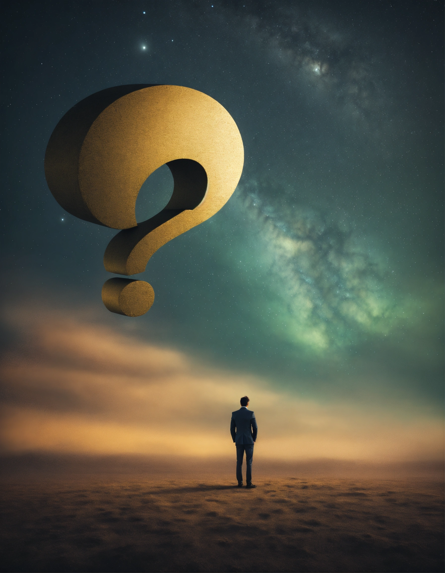 Lexica - A person thinking and in their thoughts a question mark