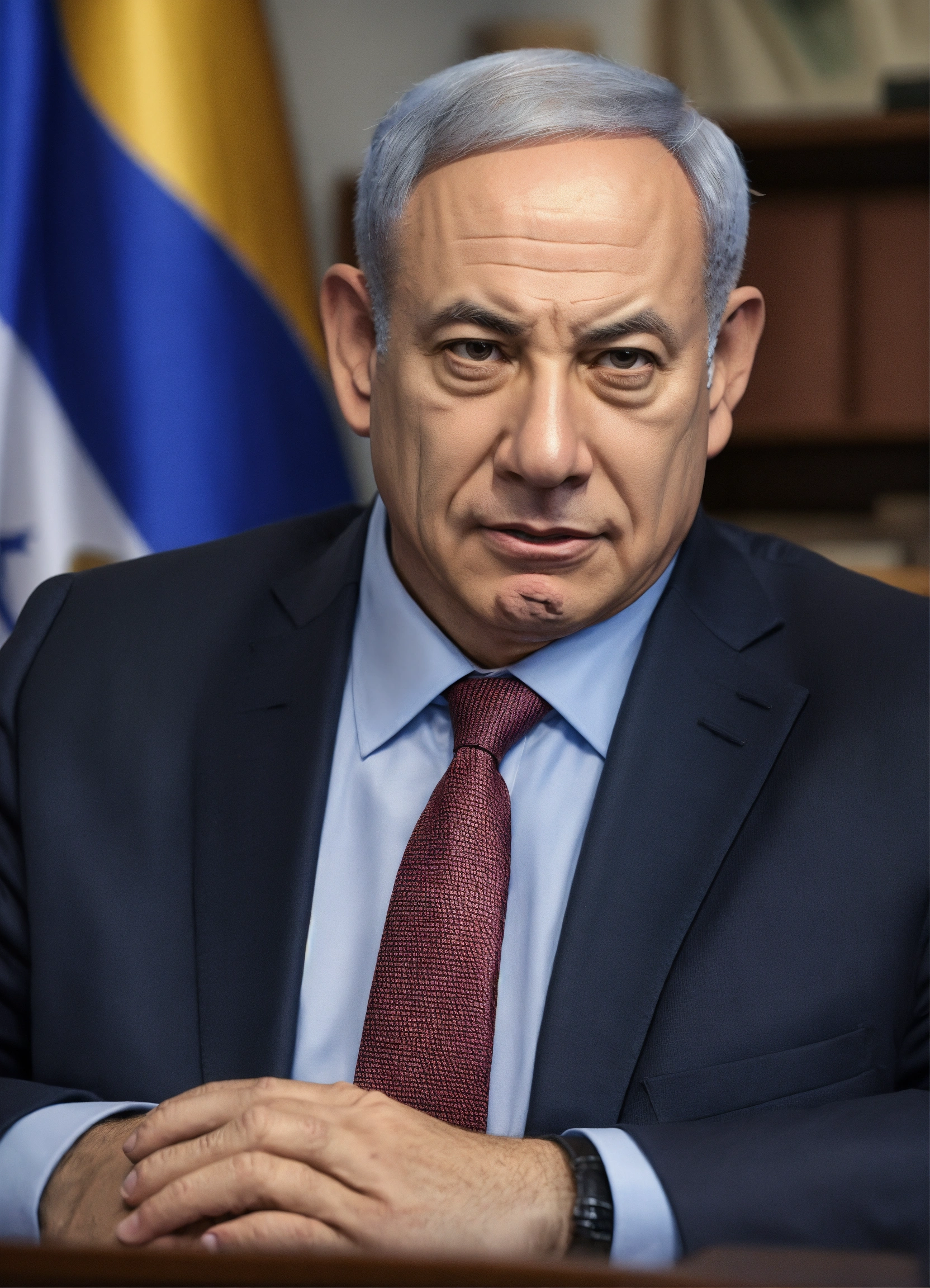 Lexica - Generate a picture of benjamin netanyahu in his office in ...