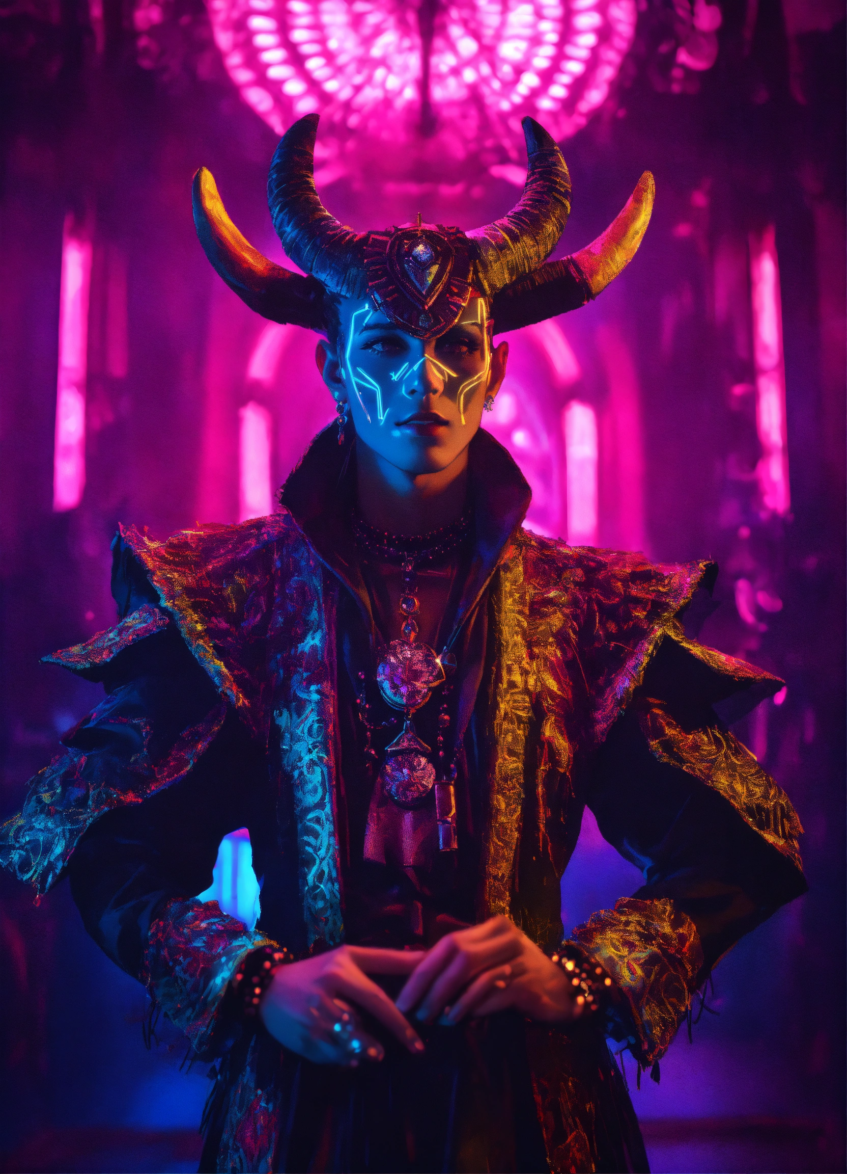 Lexica - I’m Photorealistic portrait of A gothic demon Shaman in folk ...