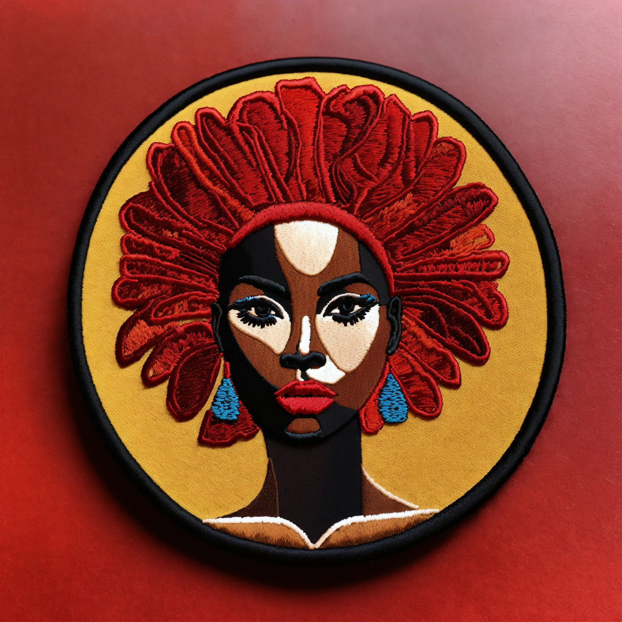 Lexica - Afrocentric embroidery patch, the patch is the face of an ...
