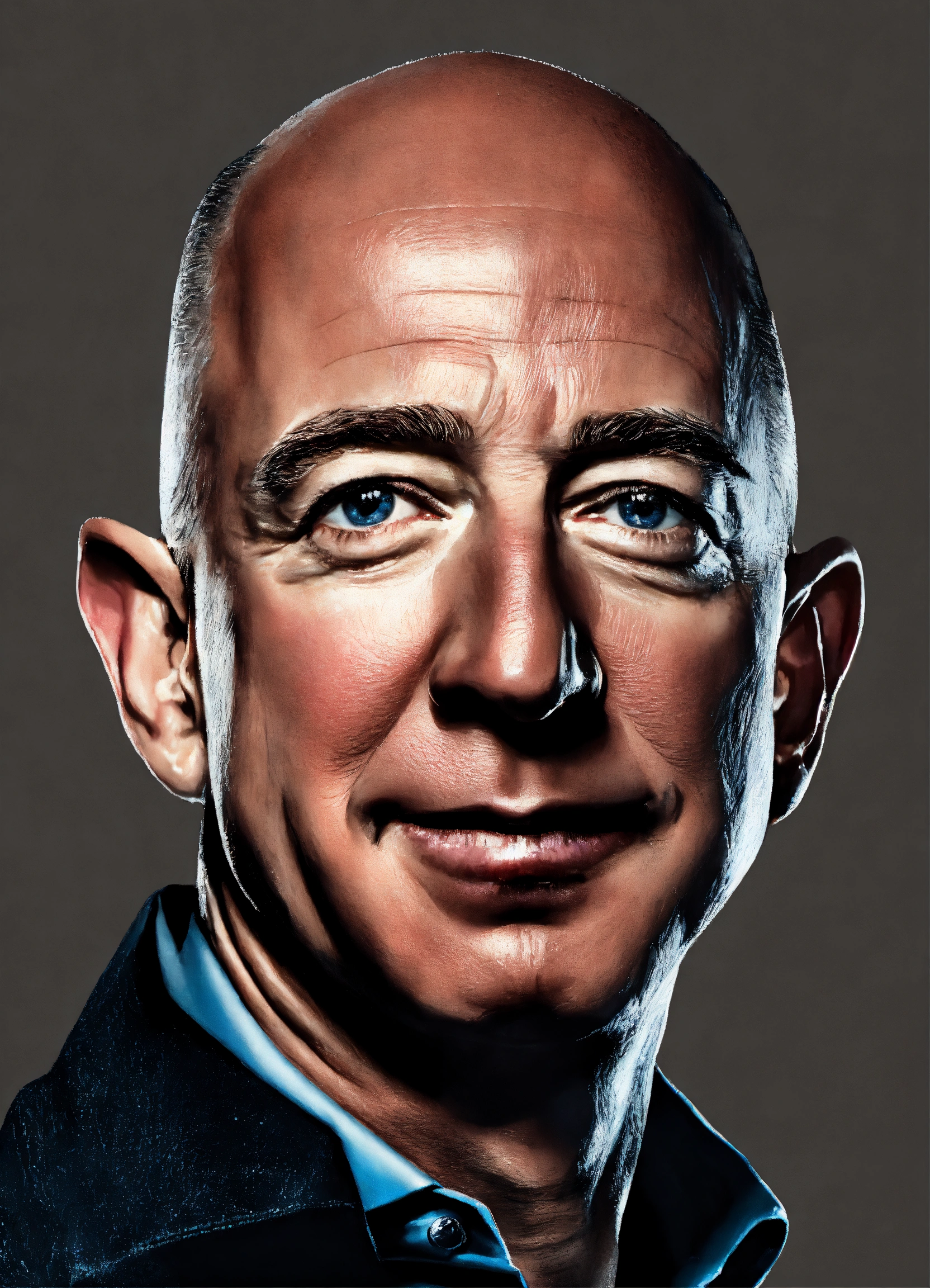Lexica - Jeff bezos, black background, evil