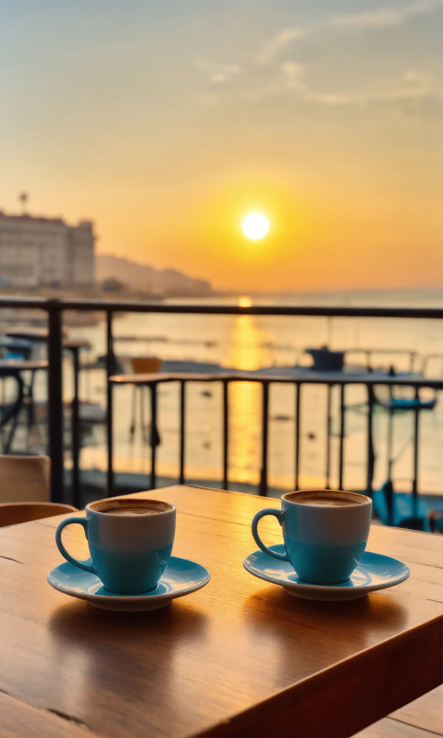 Lexica - Two cups coffee, table, seaview, cosy cafe, realistic, 4k ...