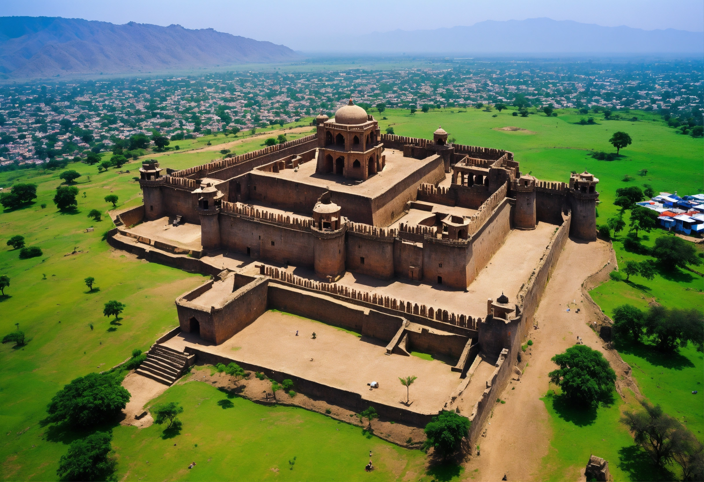 Lexica - Aerial view of complete kandhar Fort of nanded India, complete ...