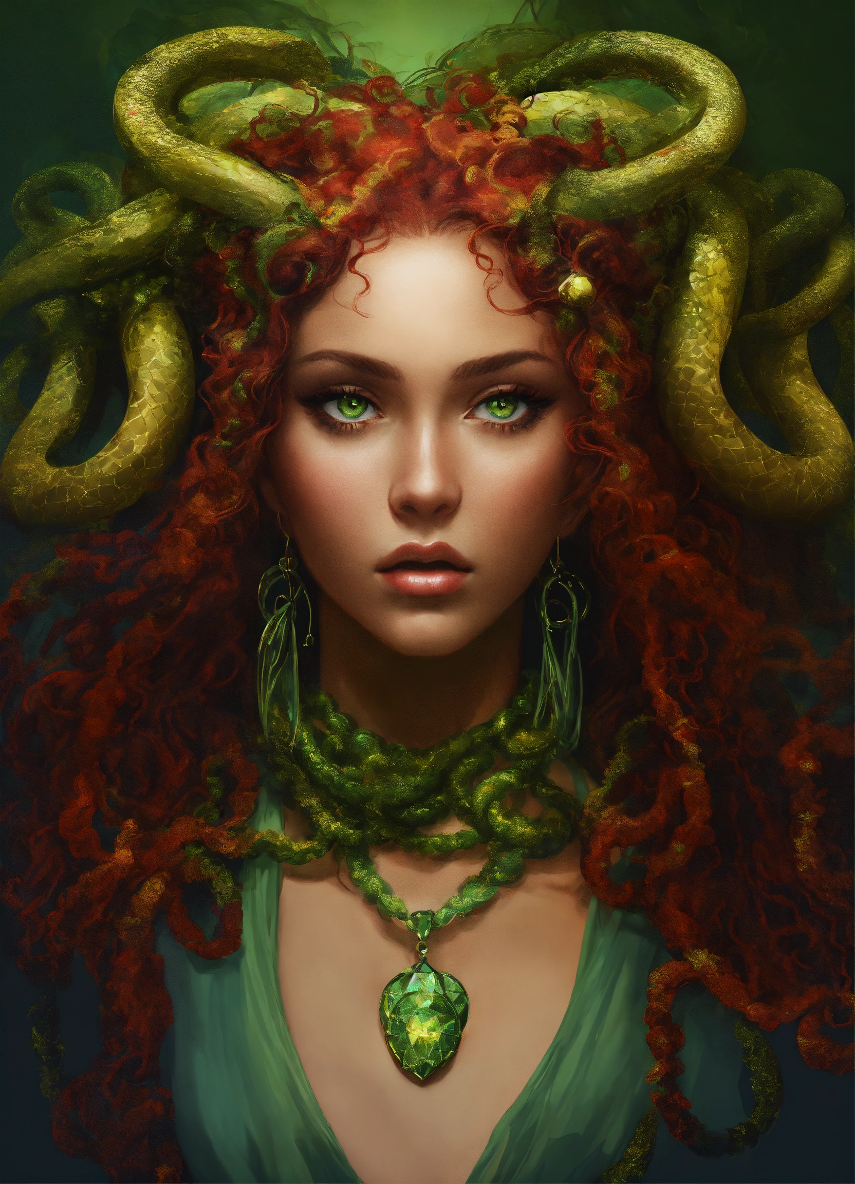 Lexica - Digital art portrait of a modern Medusa.