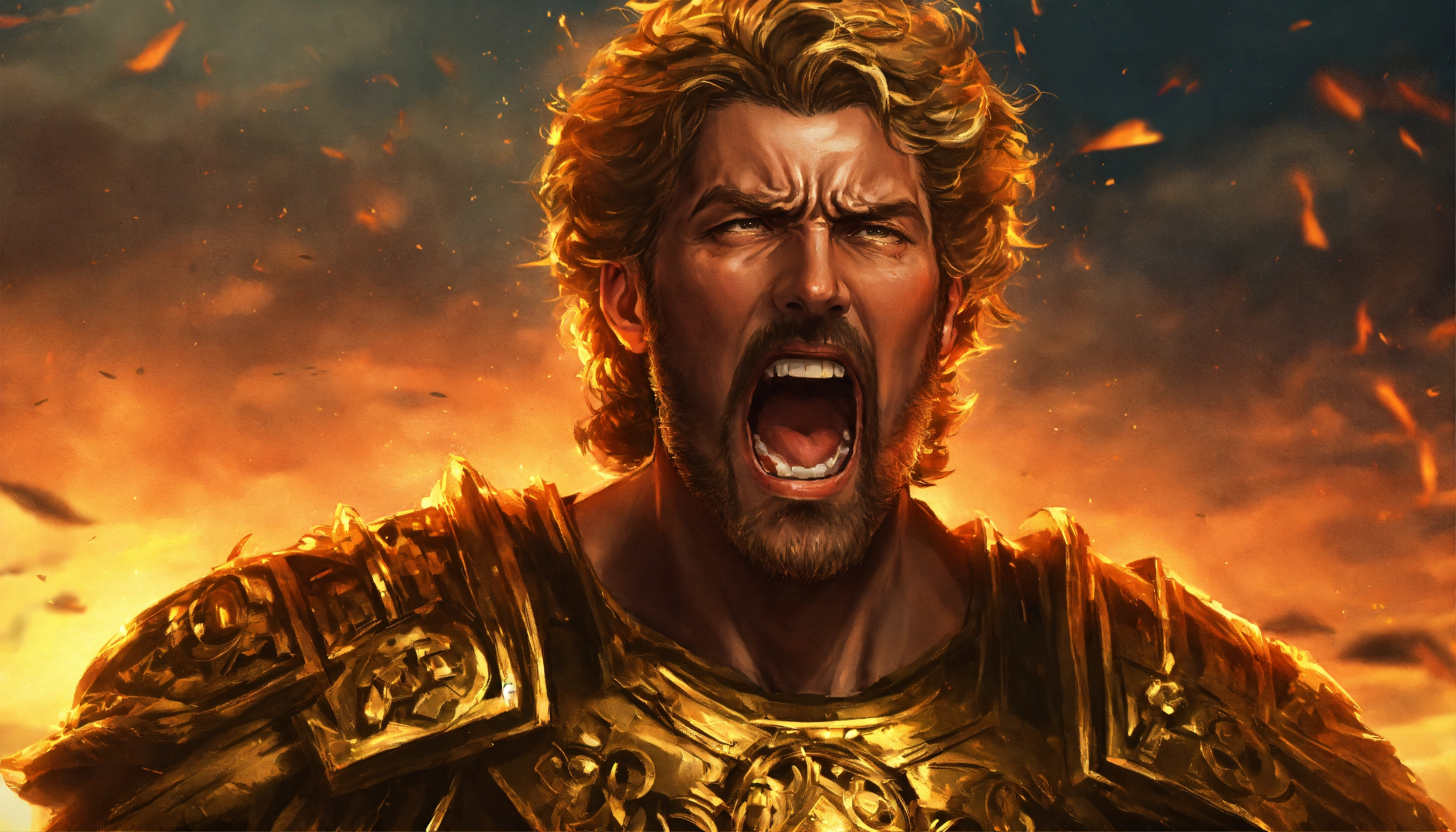 Lexica - Stoic hero, suffering, screaming, realistic, 169.8k