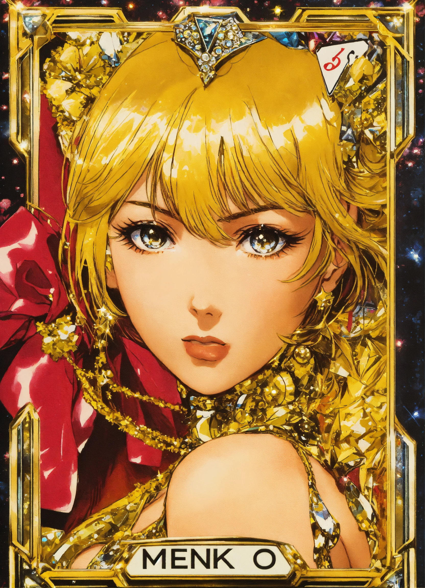 Lexica - Rhinestone glitter classic "menko" card featuring a alluring ...