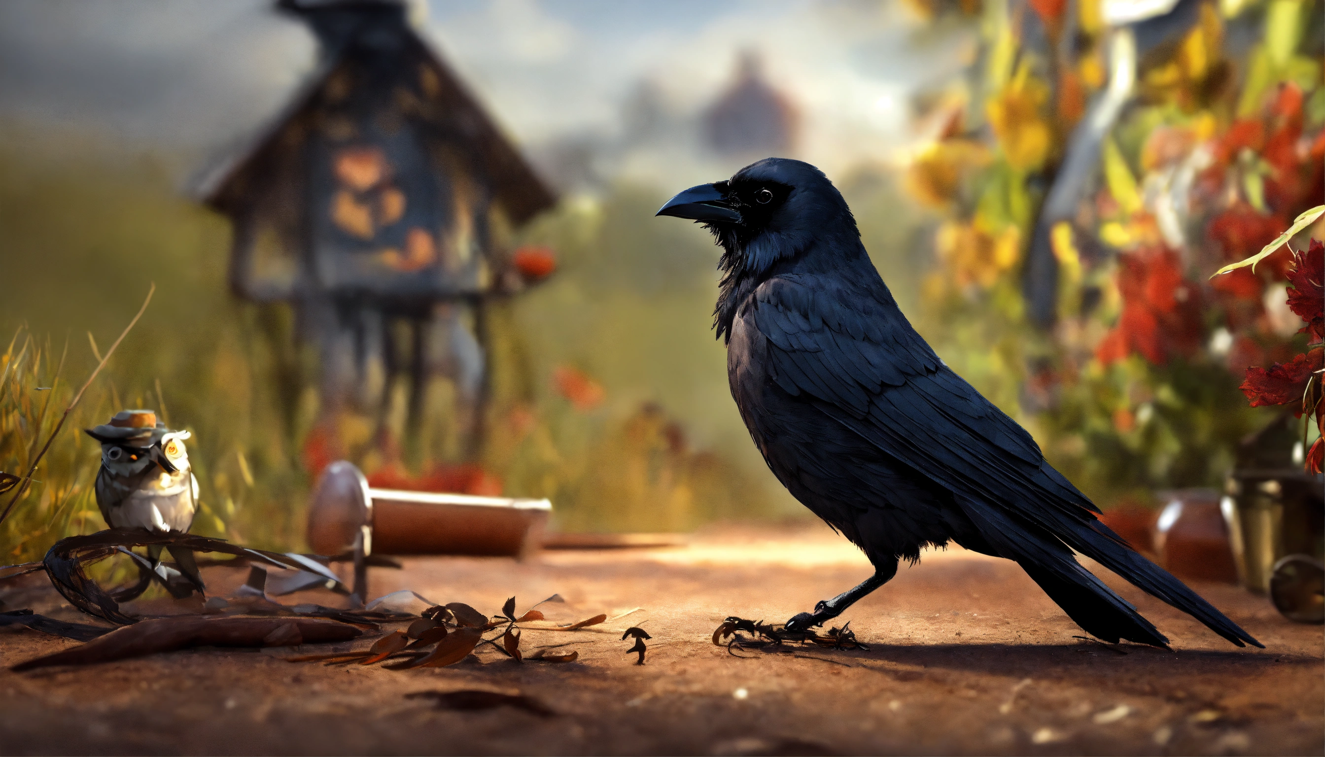 Lexica - "Depict the crow's reluctance to join the sparrow in plowing ...