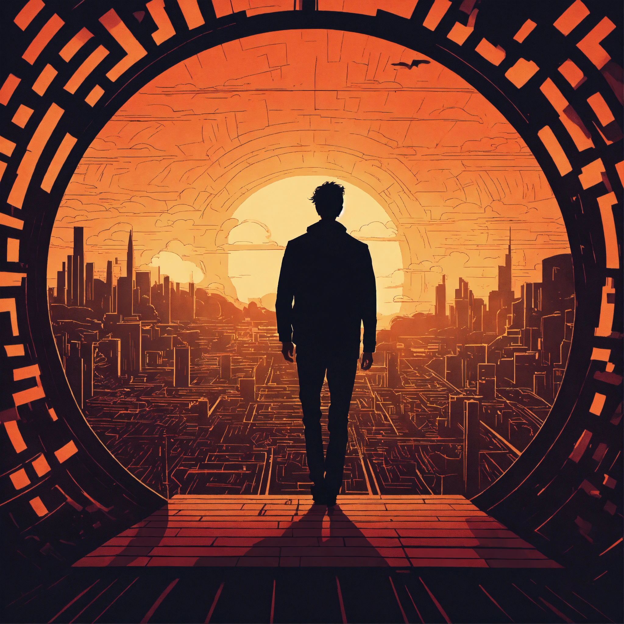 Lexica - Une silhouette d'homme avec les cheveux long en train de se ...