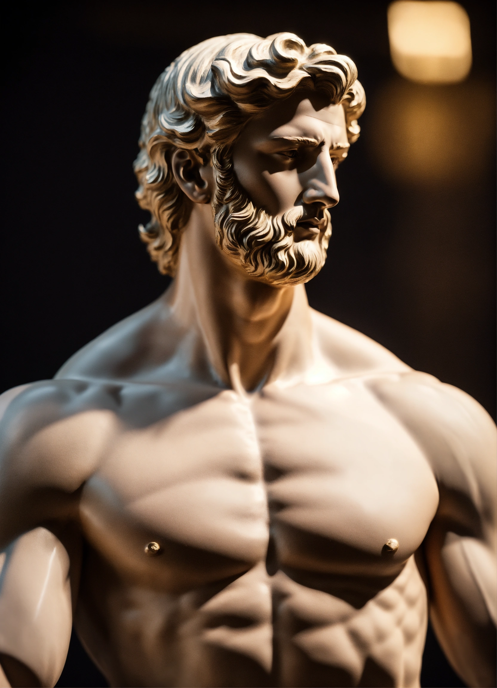 Lexica - Simple muscular greek god statue with middelparting hair with ...
