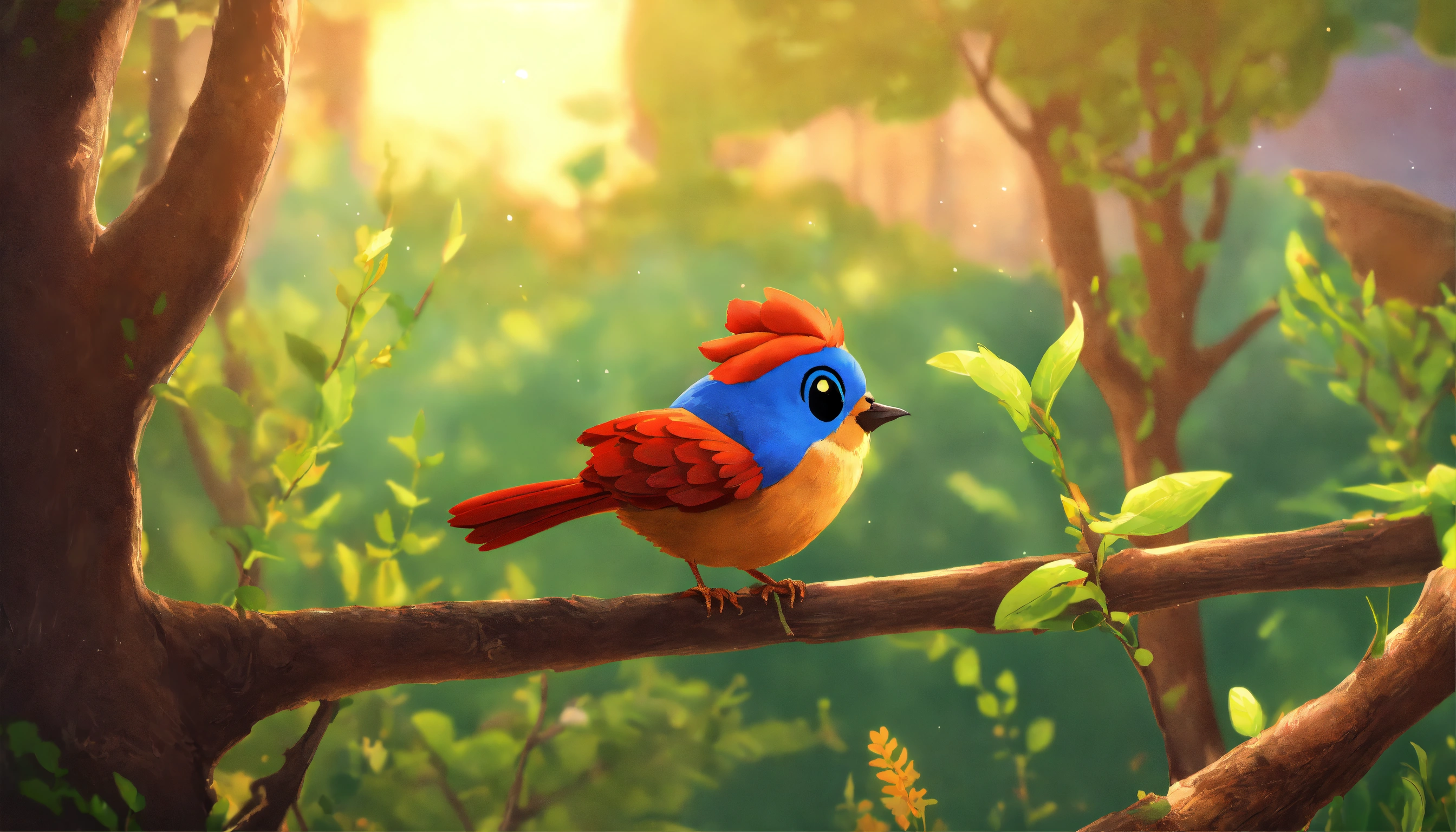 Lexica - Hello, birdie. He sings on the tree branch, making a cozy nest ...