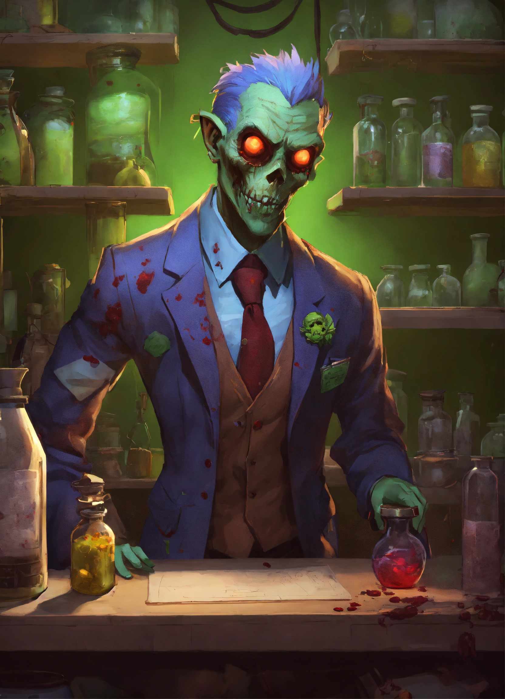 Lexica - V5.2 PROMPTportrait of a anthropomorphic cute zombie salesman ...