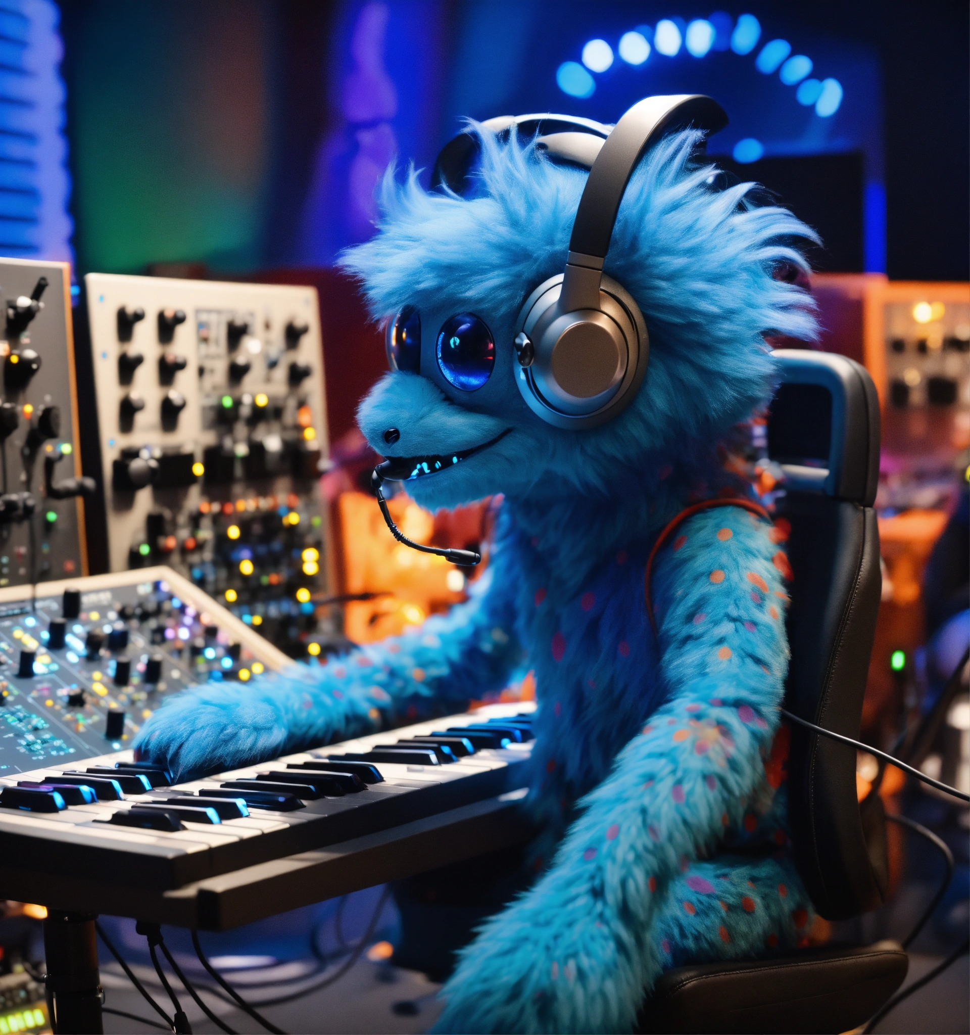 Lexica - Zoom out on a big, fun loving, hairy, blue spotted monster ...