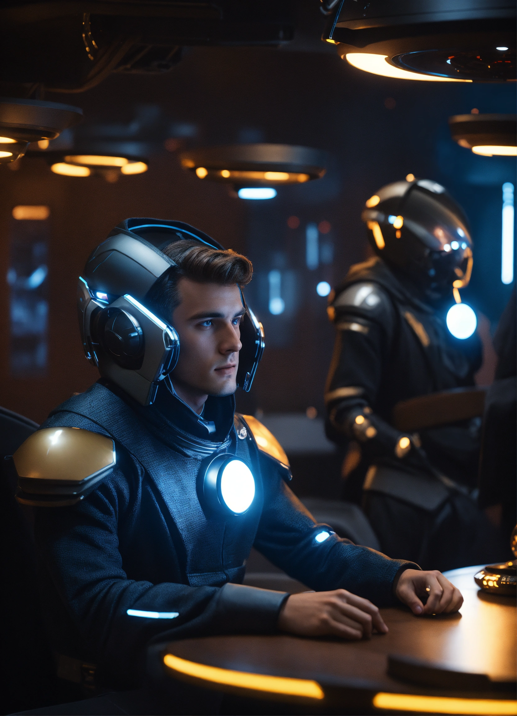 Lexica - Nerdy 25 year old male cyborg hacker wearing futuristic ...