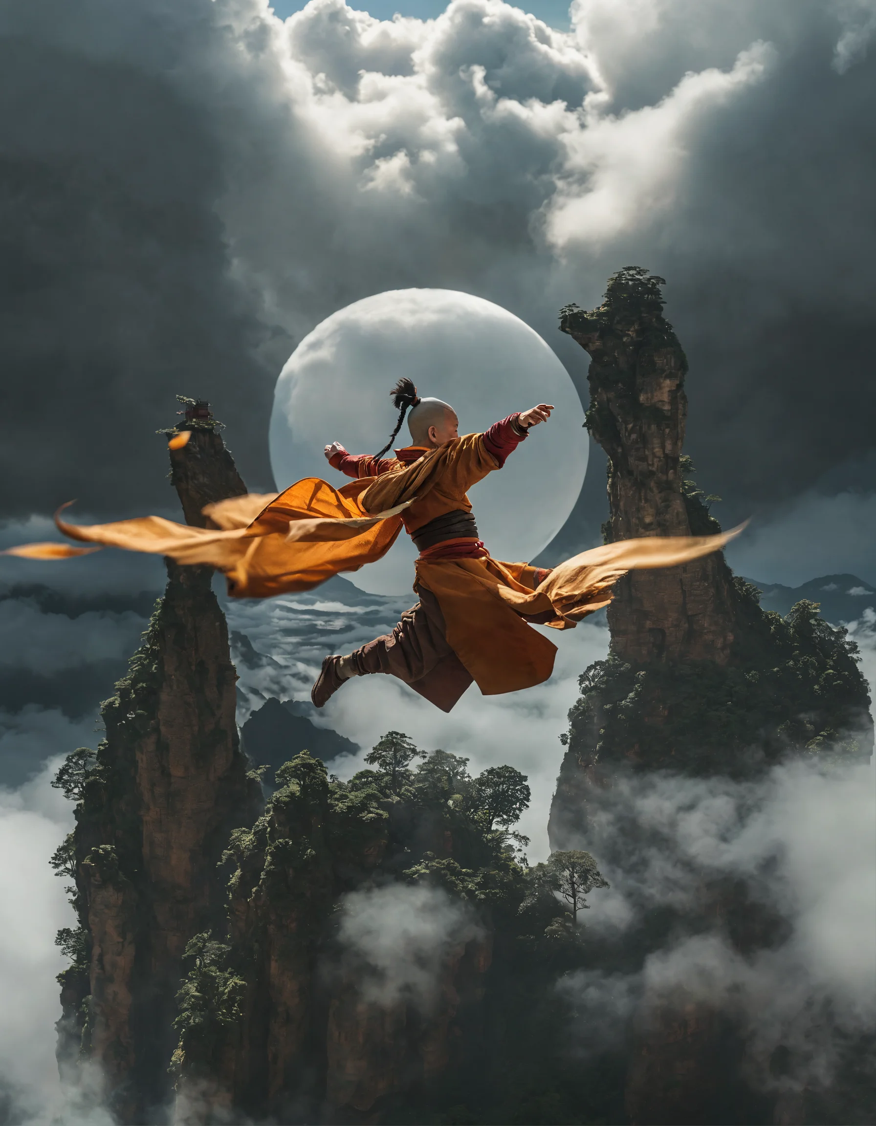 Lexica - From the last master airbender flying in the clouds in a lost ...