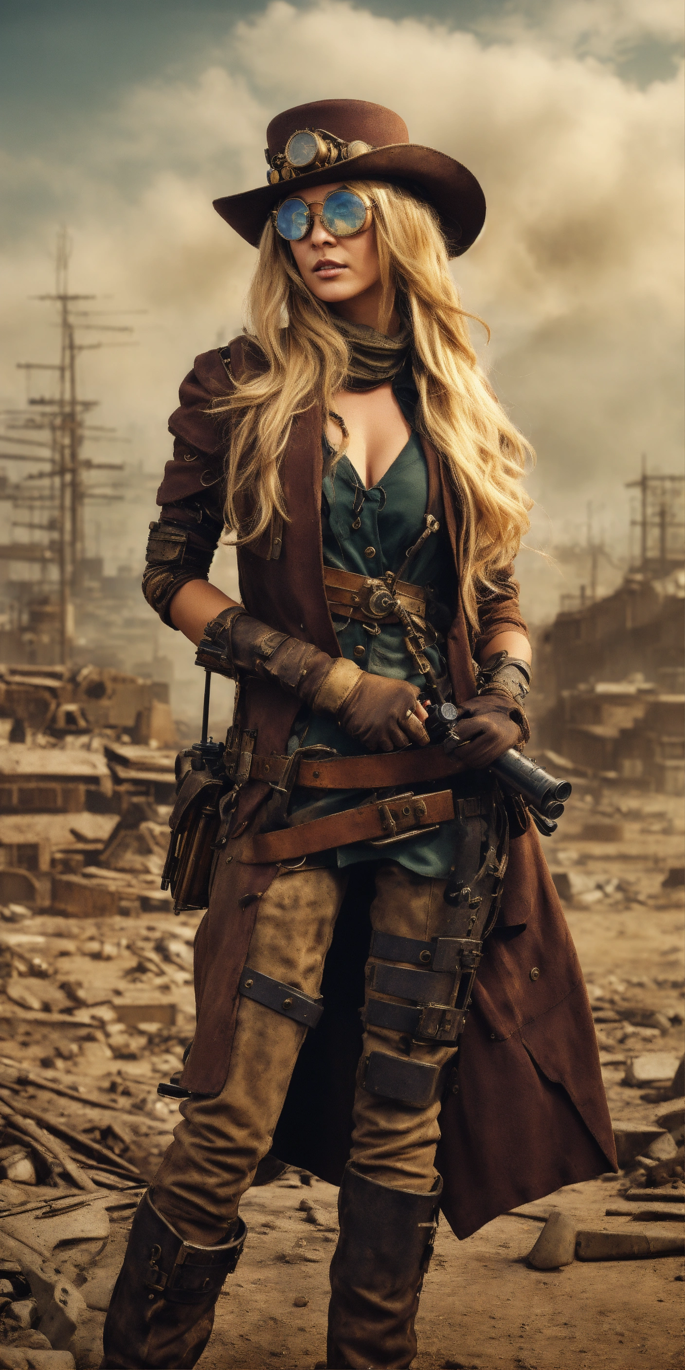 Lexica - A female sniper bandit with long blond hair with hat and ...