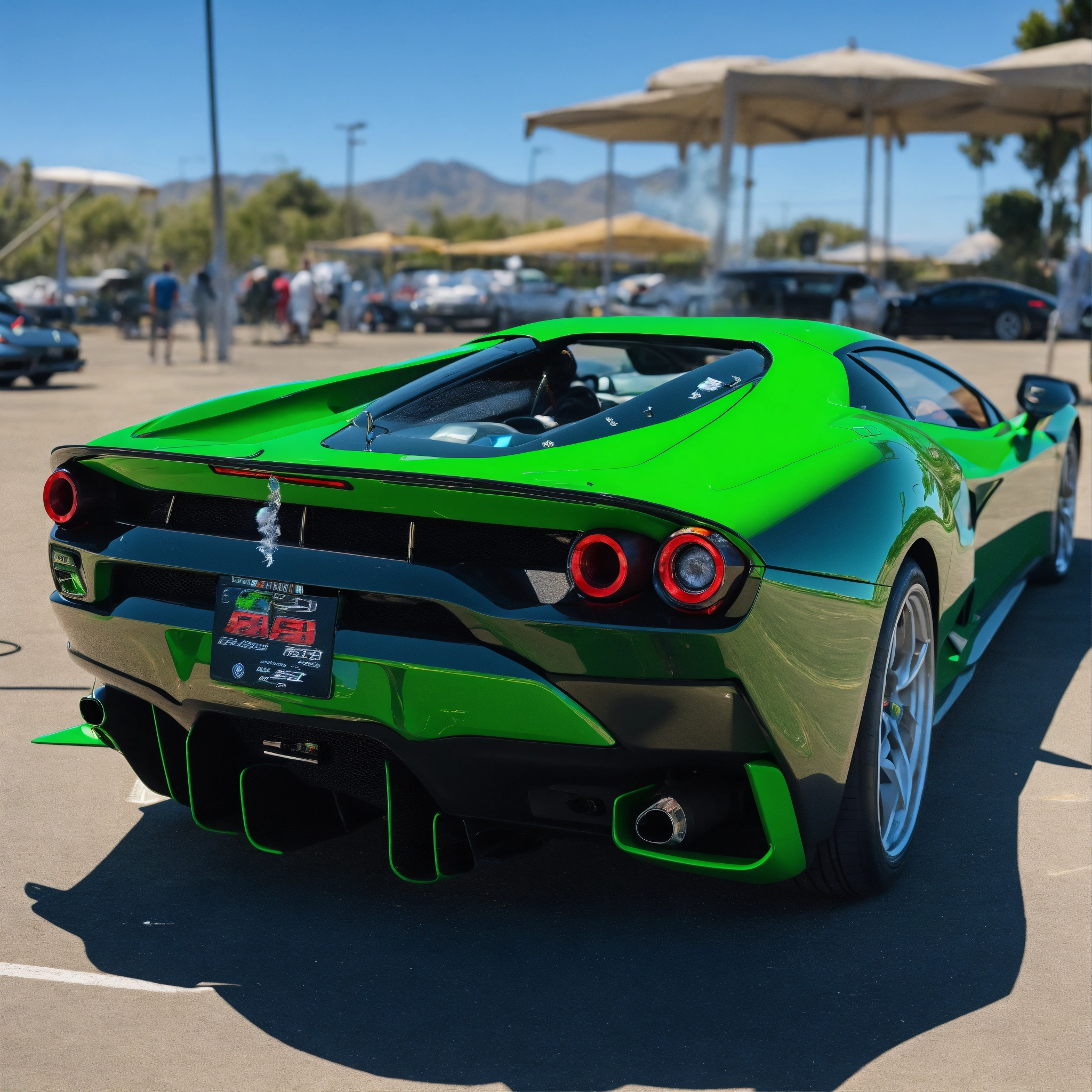 Lexica - Alien smokin blunt inside ferarri 4k