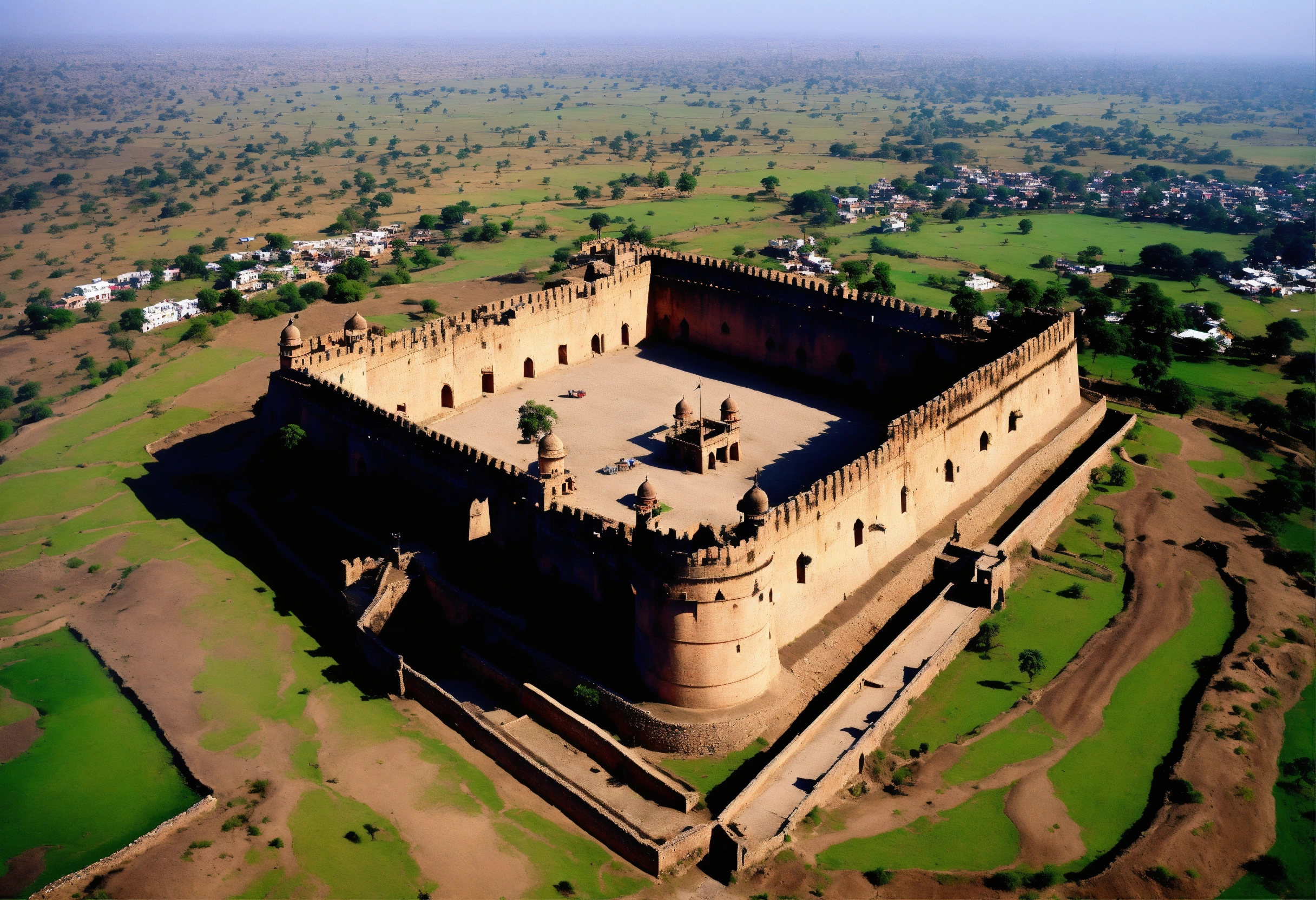 Lexica - Aerial view of complete kandhar Fort of nanded India, complete ...