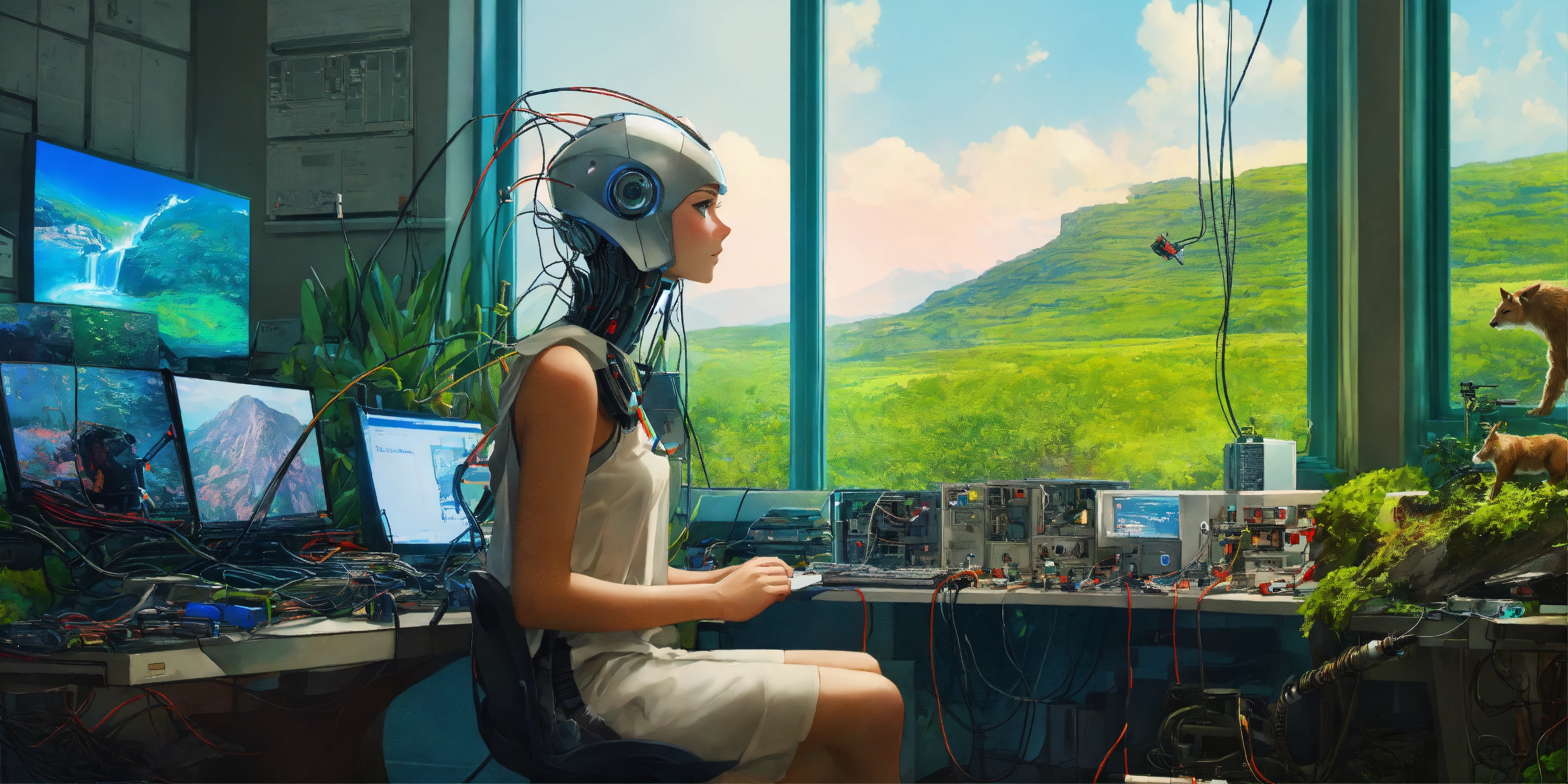 Lexica - Portrait photography of a robot girl, in a laboratory full of ...