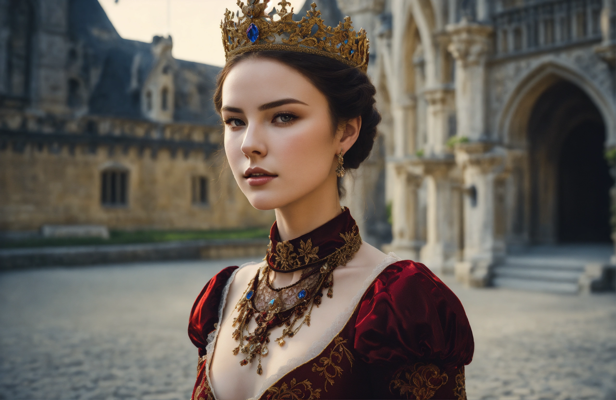 Lexica - Fine art portrait photography, medieval setting, full body ...
