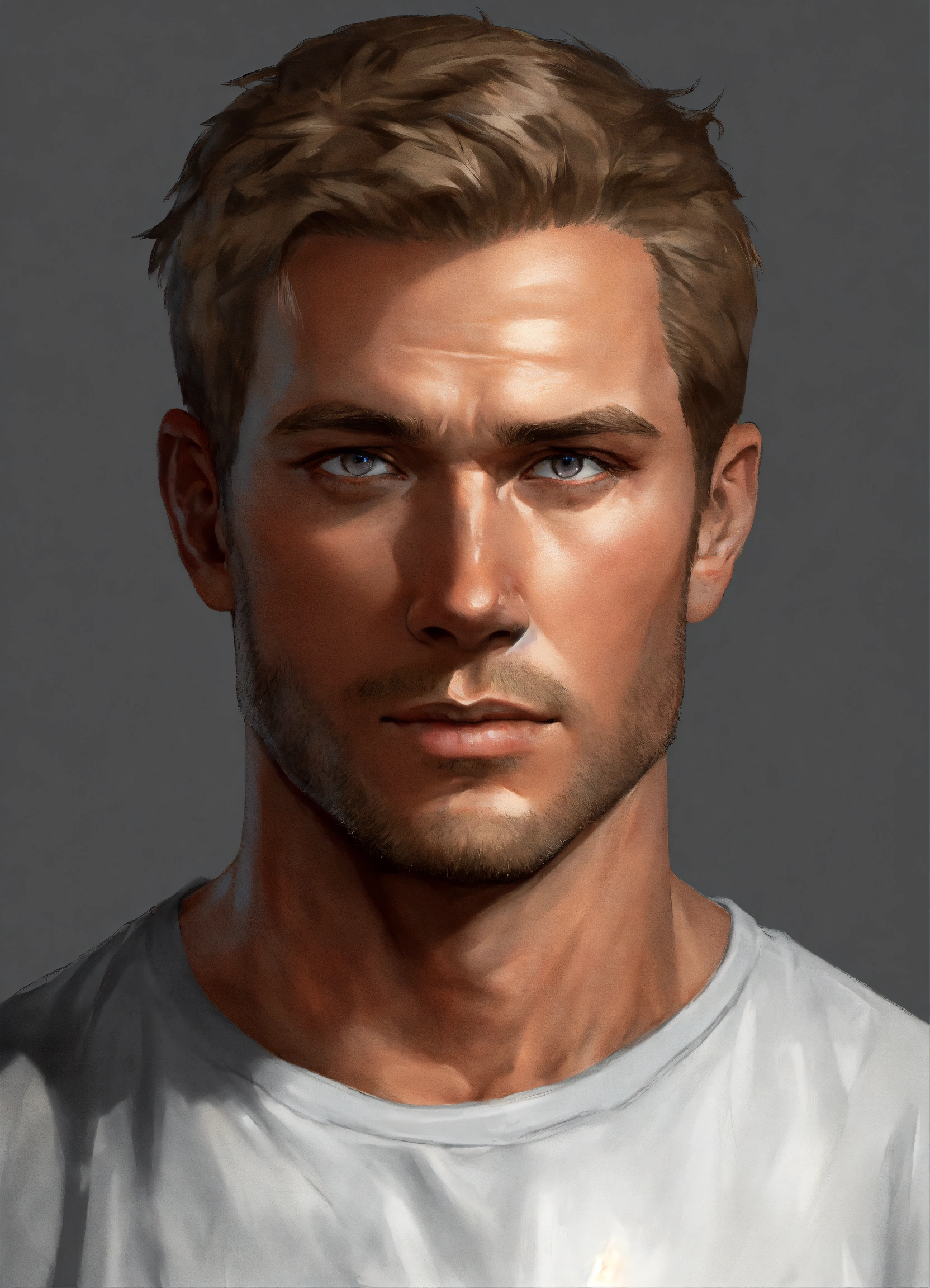 Lexica - Realistic man, waist-up, tall, broad-shouldered, 35 years ...