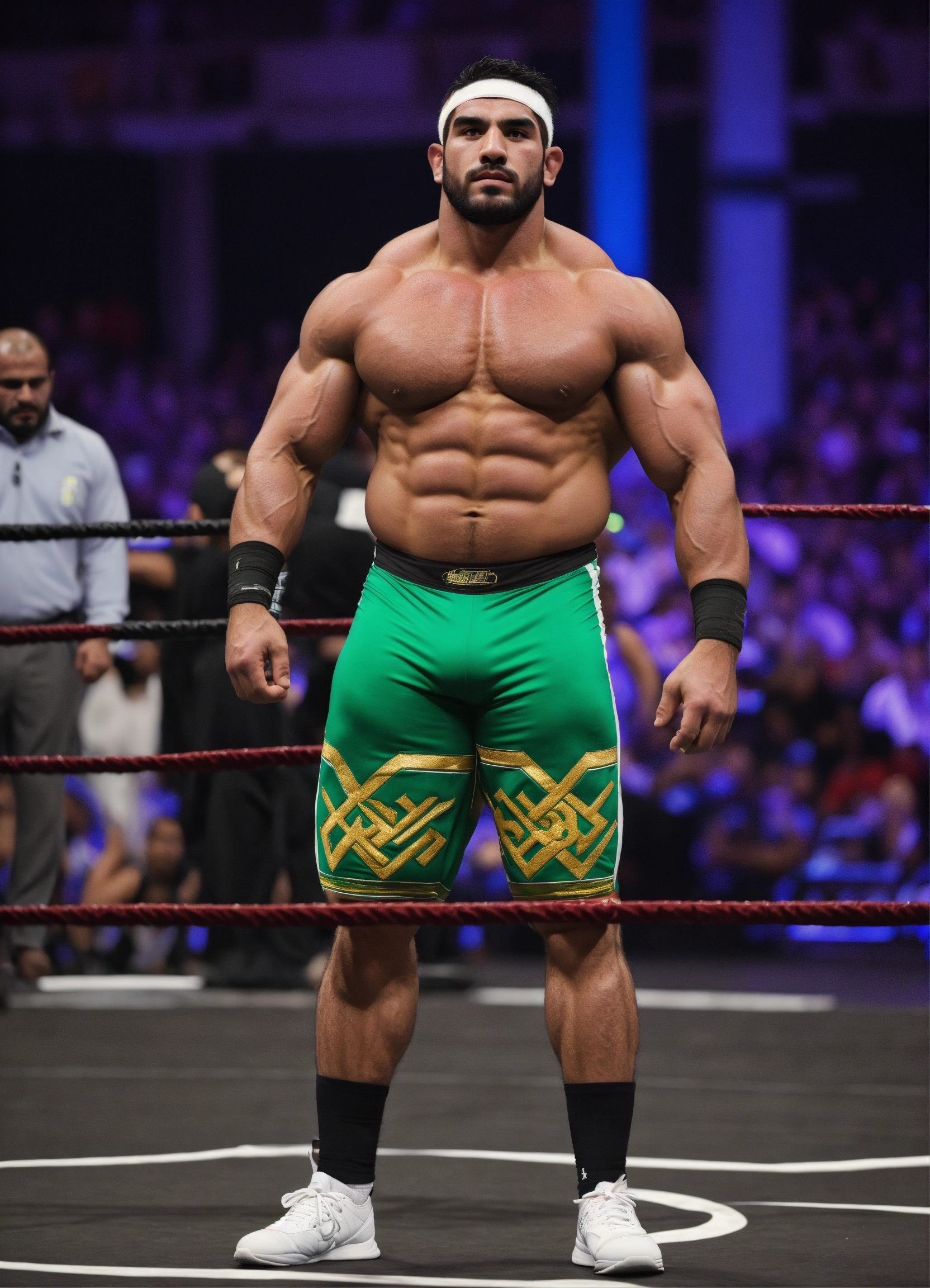 Lexica - 30-year-old wrestler with big muscles, bodybuilder, Saudi, big