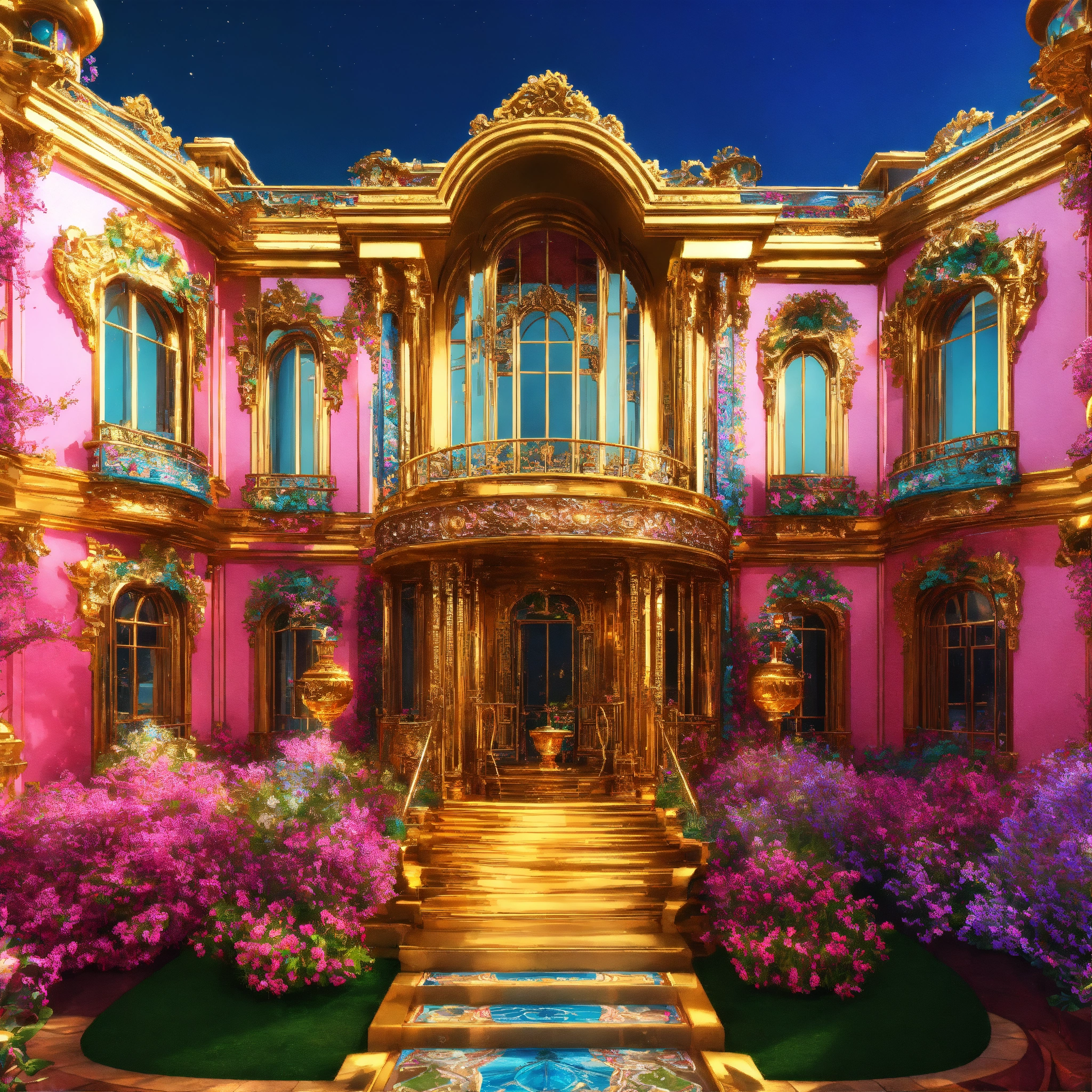 Lexica - Futuristic beautiful French mansion interior glamorous ...
