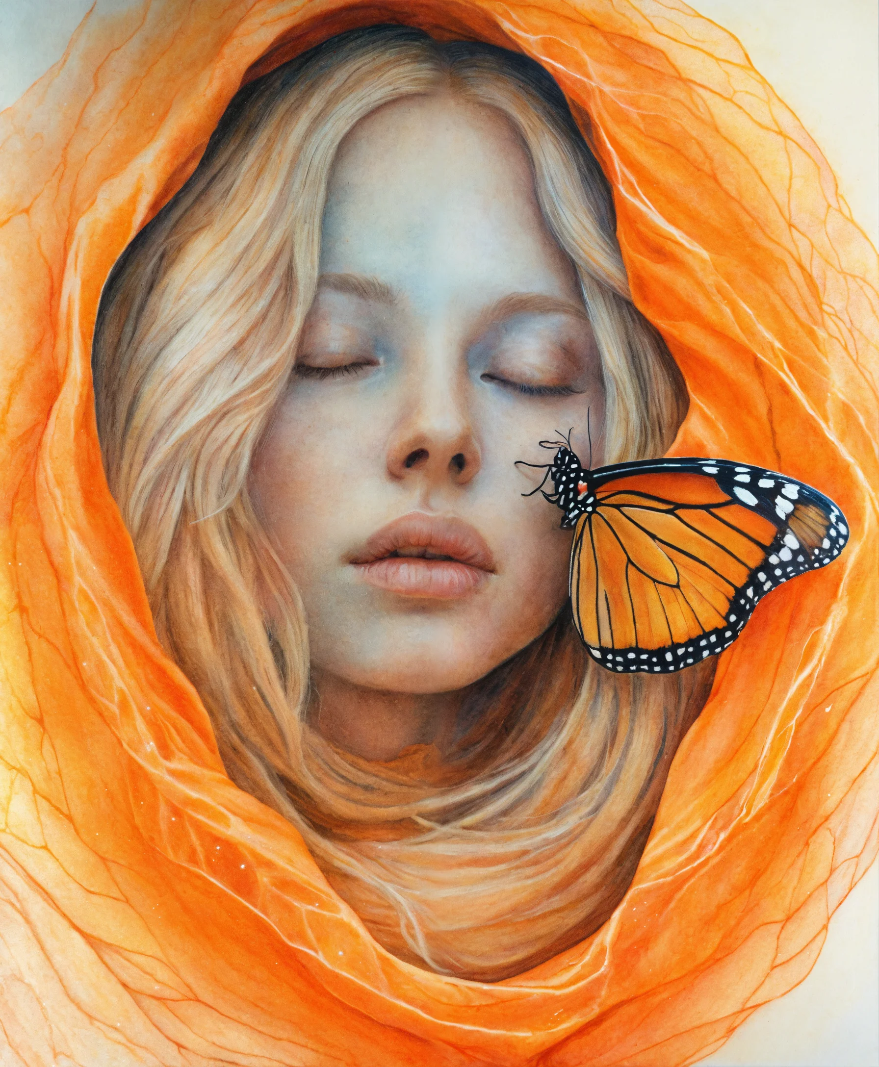 Lexica - Colored pencil drawing of a translucent transparent blonde ...
