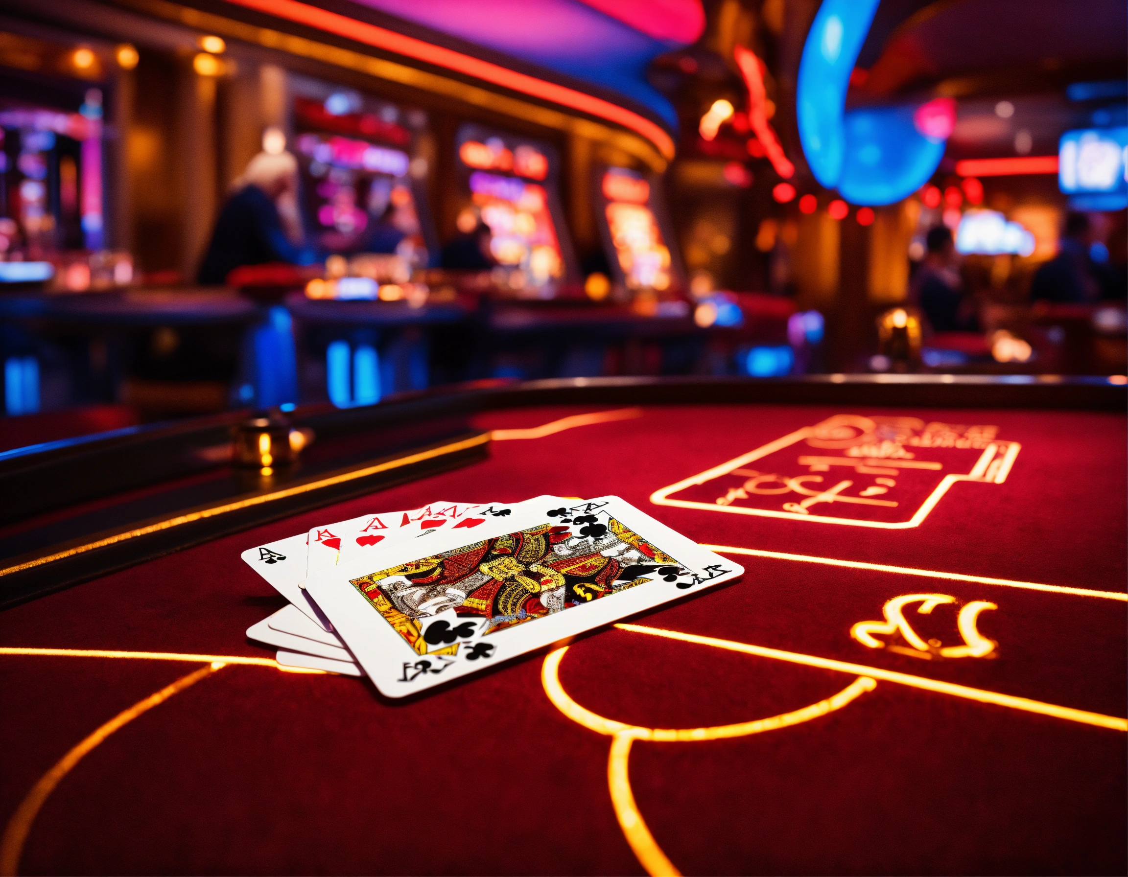 Lexica - MONTE CARLO, HIGH ROLLER SUITE HAND ON ACE CARD, 8K, NEON LIGHT