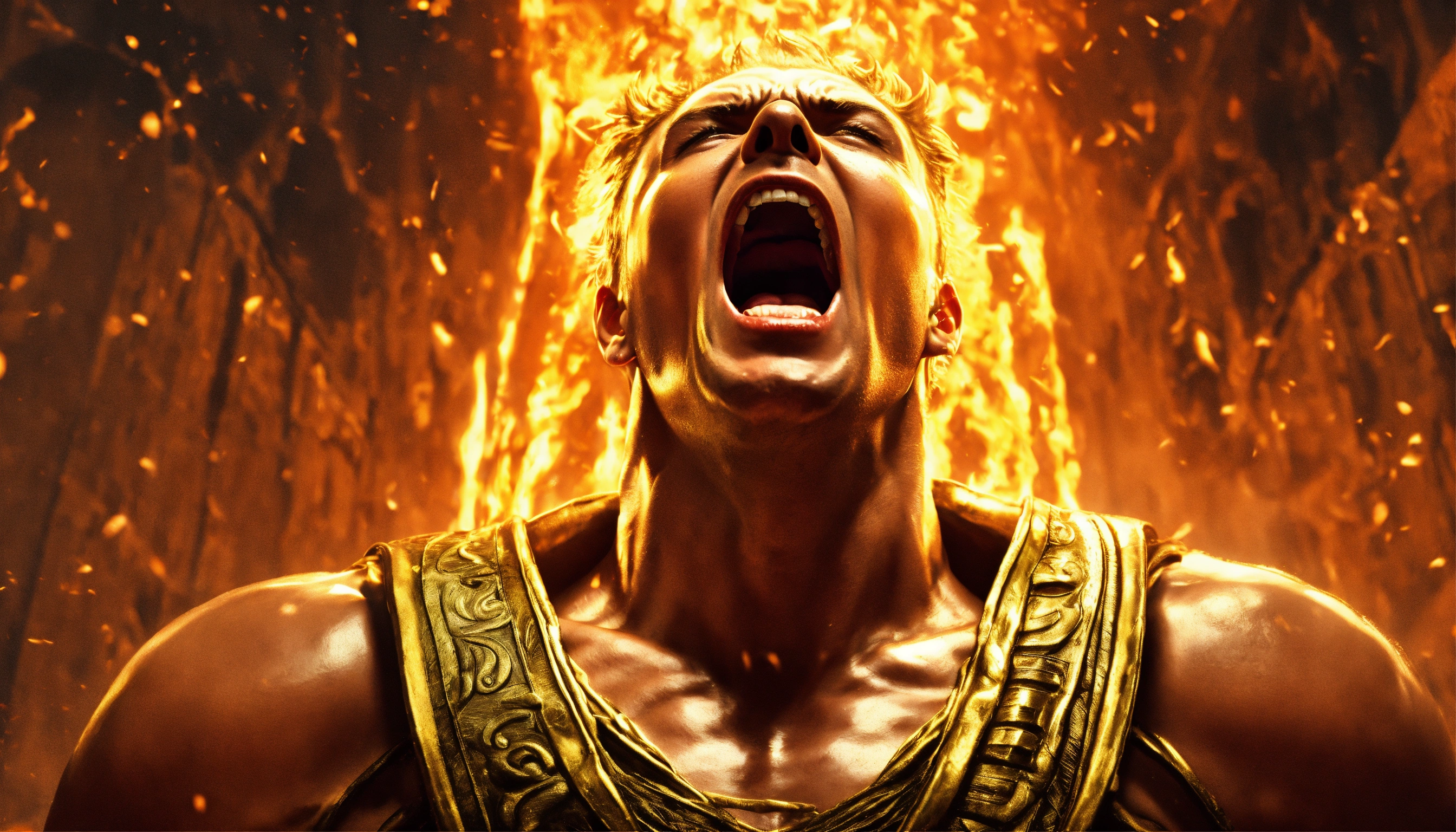 Lexica - Stoic hero, suffering, screaming, realistic, 169.8k