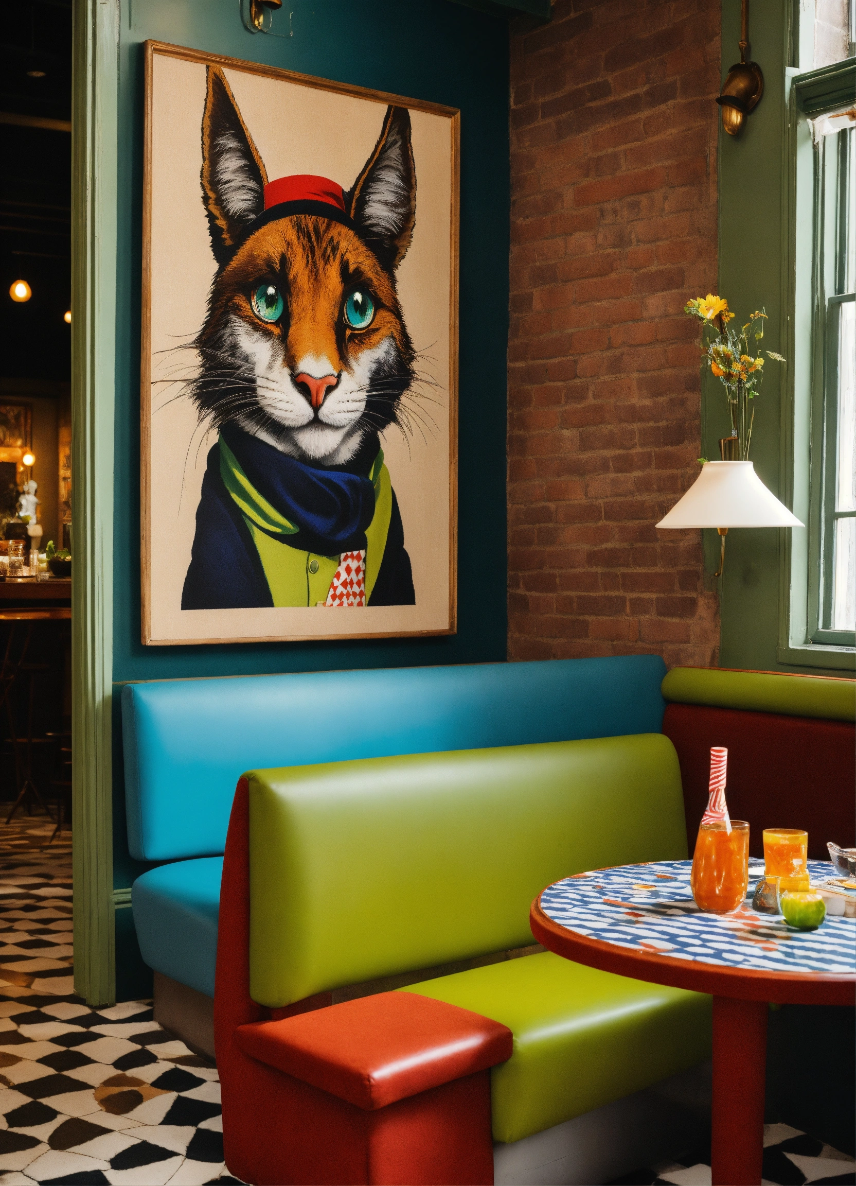 Lexica - Design an urban cafe scene blending the whimsical world of Dr ...