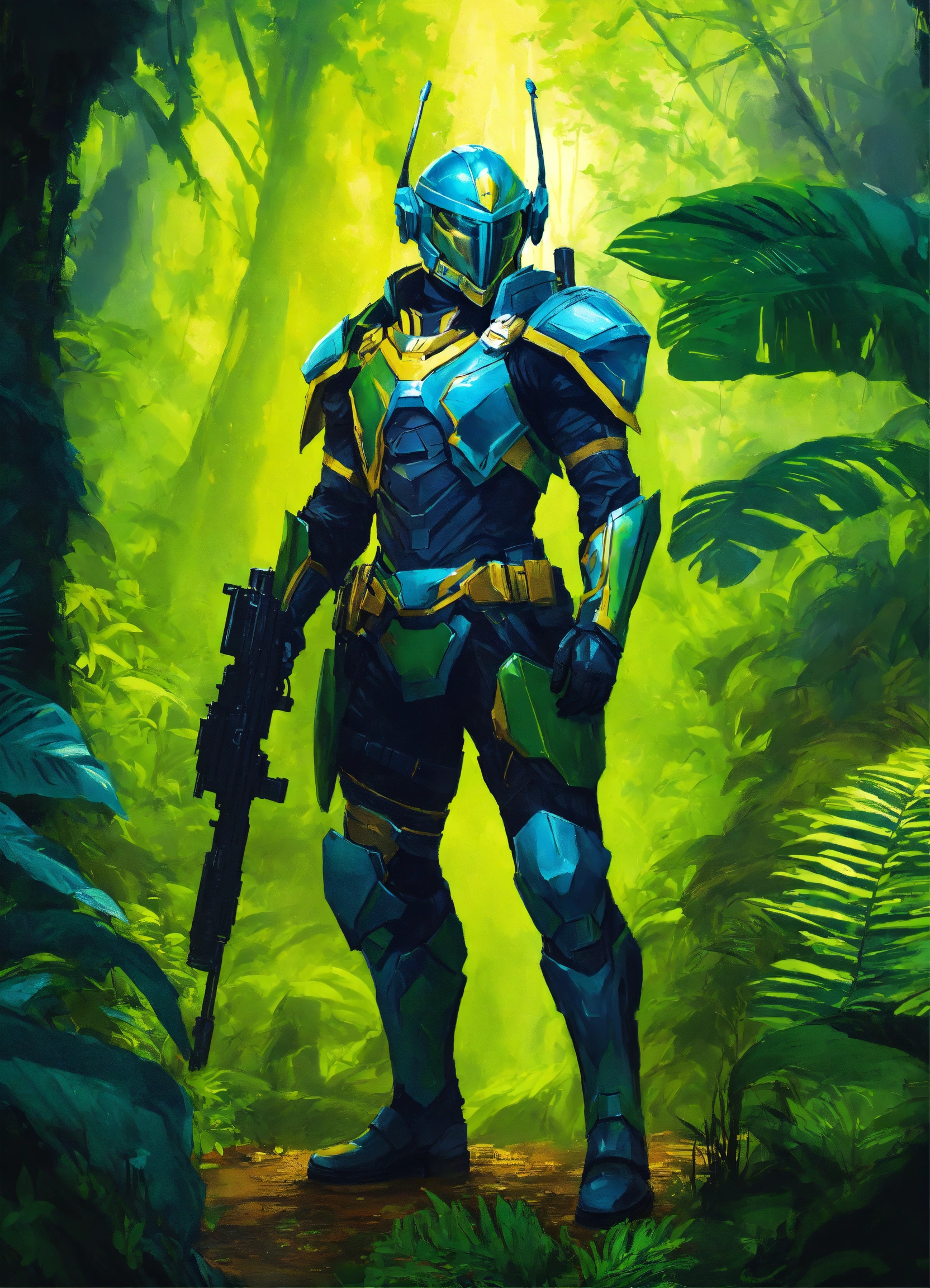 Lexica - Epic drawing of a full body of a high elf sci fi soldier ...