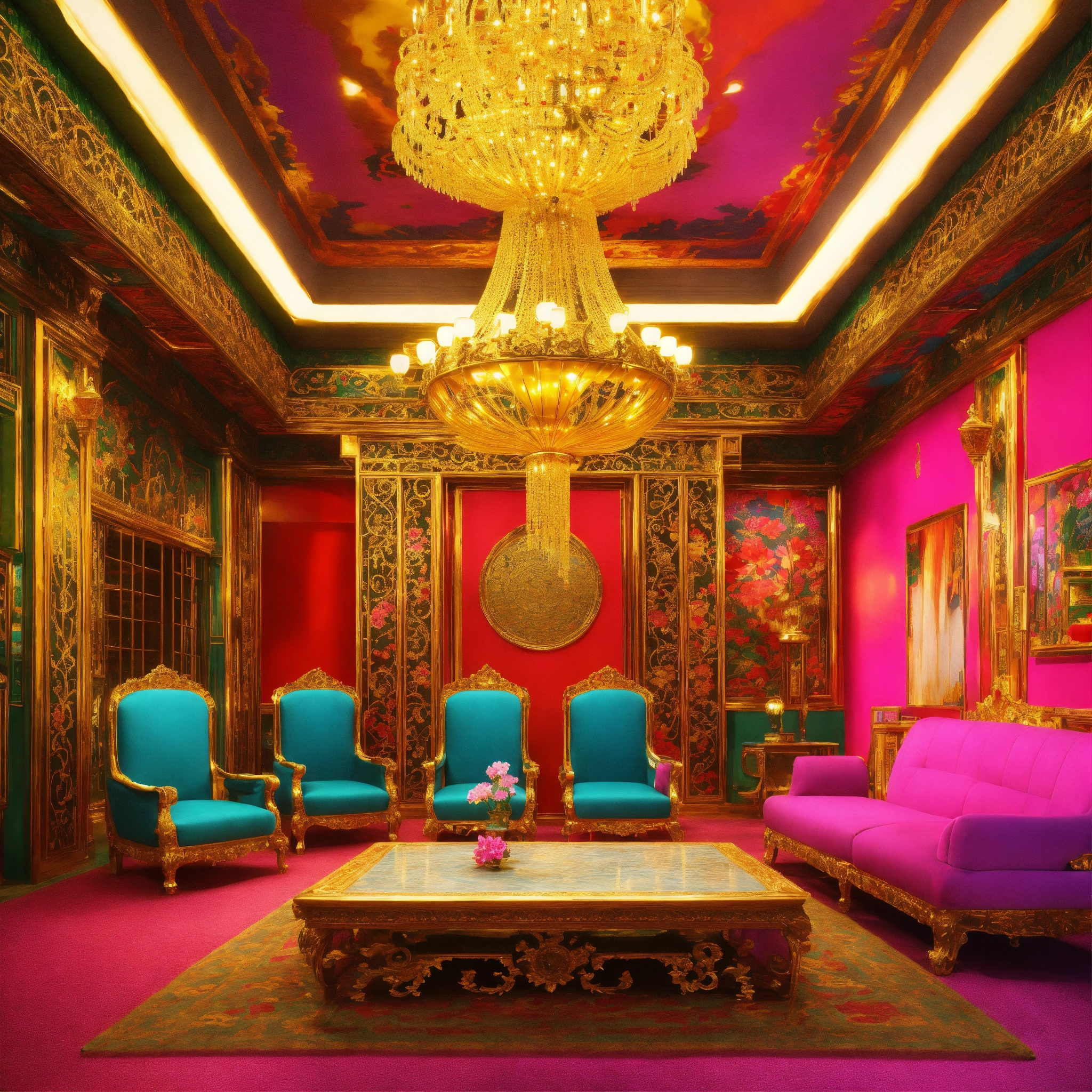 Lexica - Futuristic beautiful Chinese palace interior sitting room ...