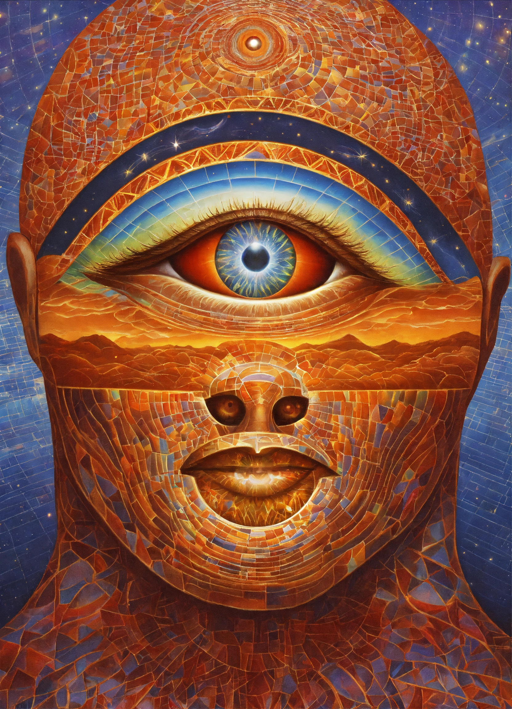 Lexica - Universe in form of an eye coming out of head of human ...