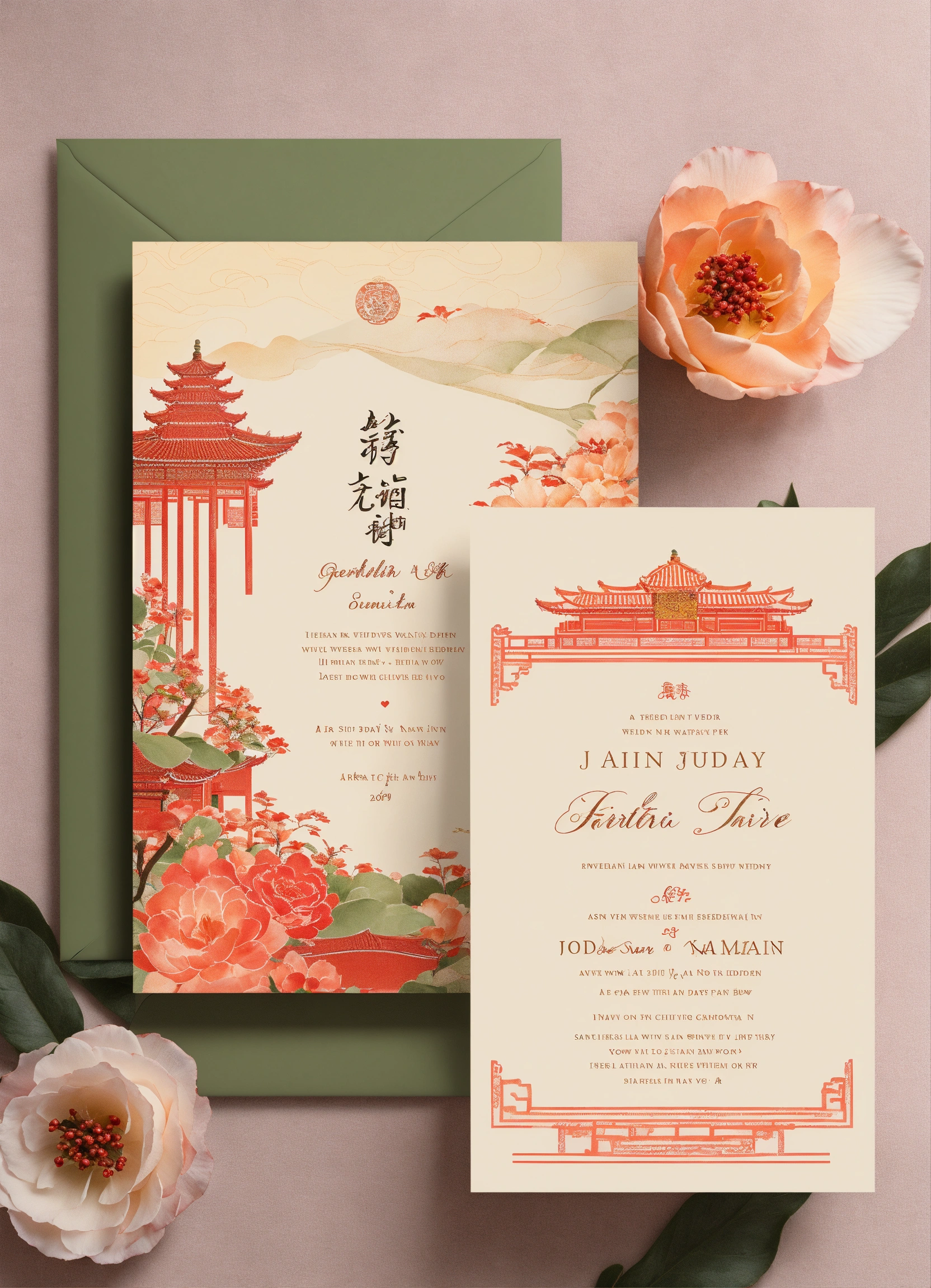 Lexica - A beautiful, modern wedding invitation inspired by asian cultures