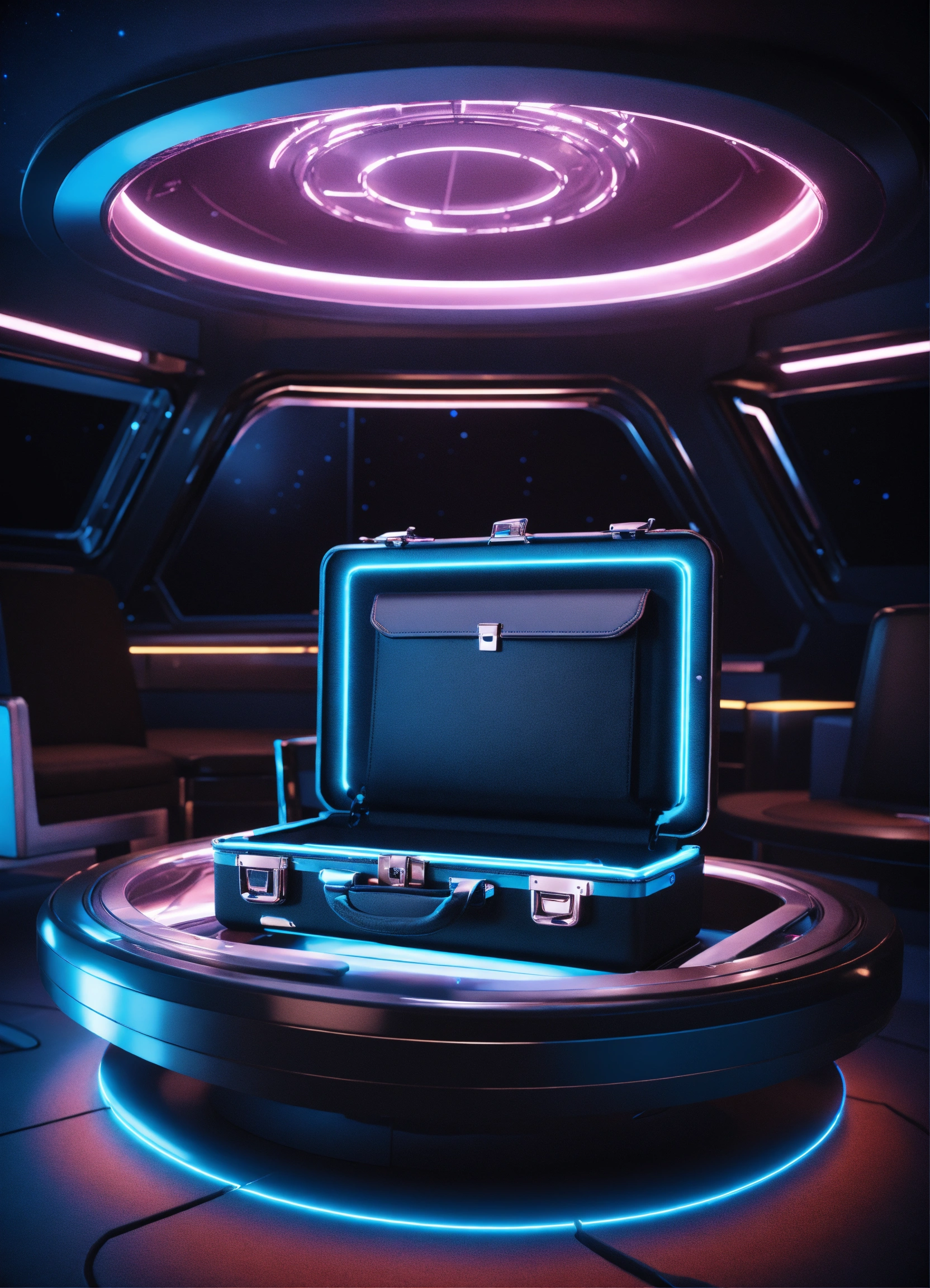 Lexica - VIew of a empty hi tech titanium security briefcase open on a ...